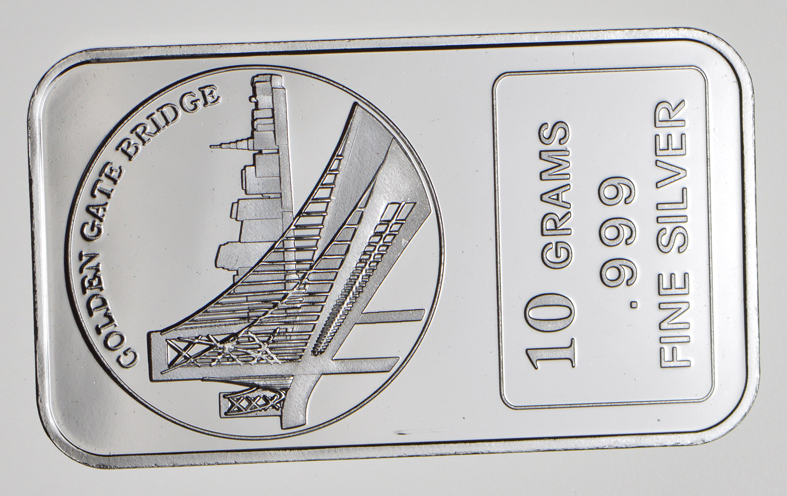 SILVER - Golden Gate Bridge - 10 Gram .999 Fine Silver - Limited Design ...