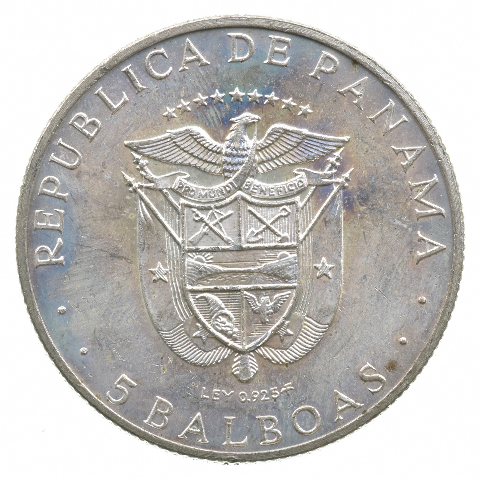 SILVER - HUGE - 1970 Panama 5 Balboas - World Silver Coin | Property Room