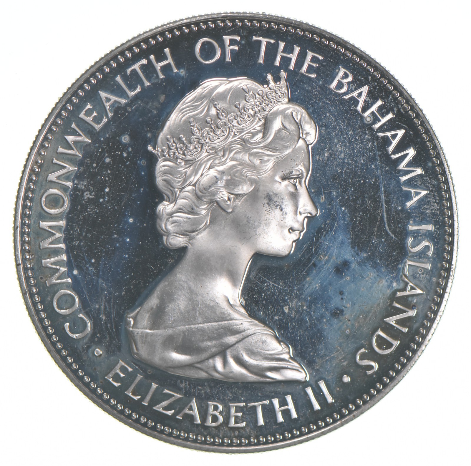 SILVER - HUGE - 1971 Bahamas Islands 5 Dollars - World Silver Coin ...