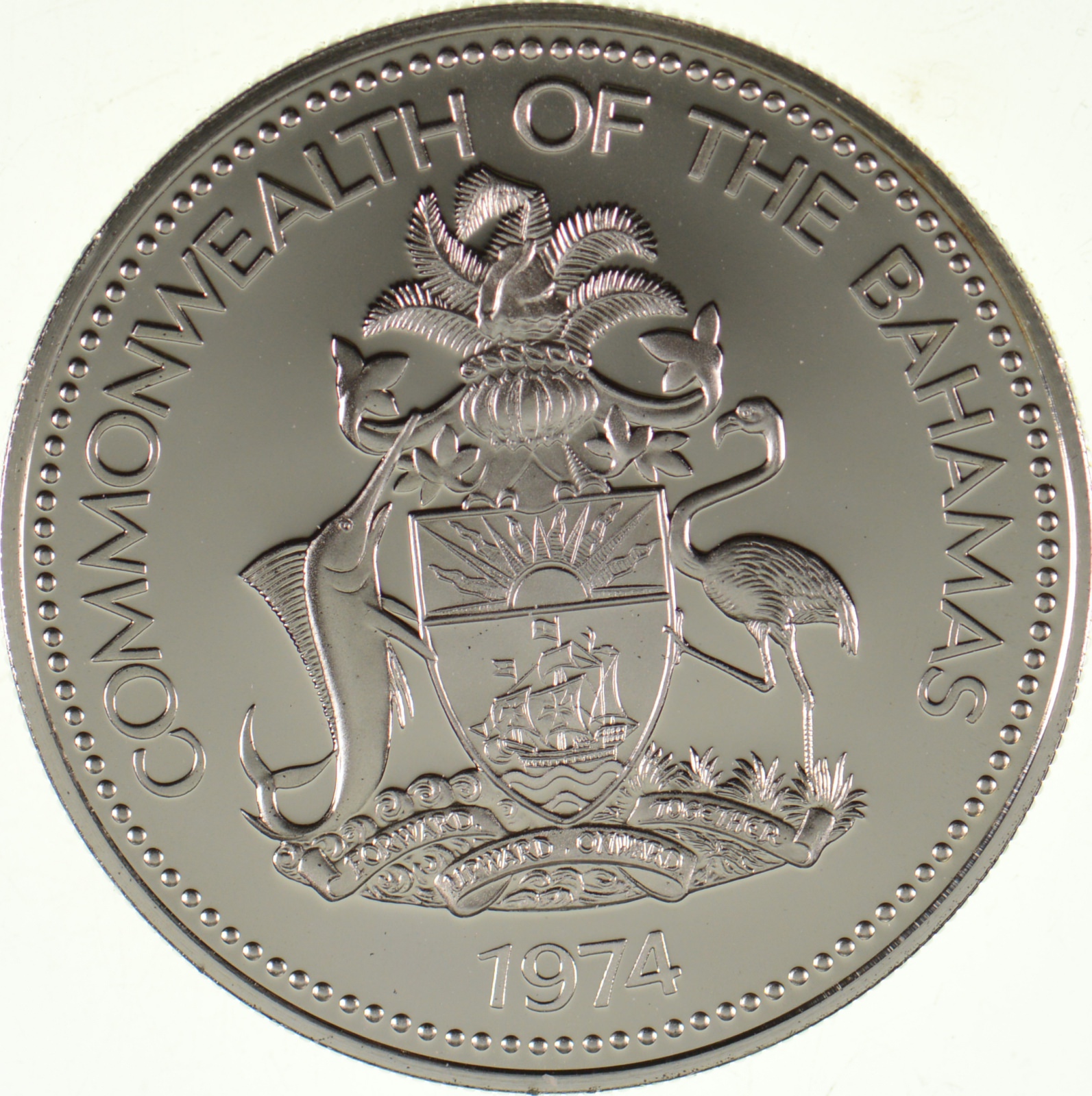 SILVER - HUGE - 1974 Bahamas Islands 2 Dollars - World Silver Coin ...