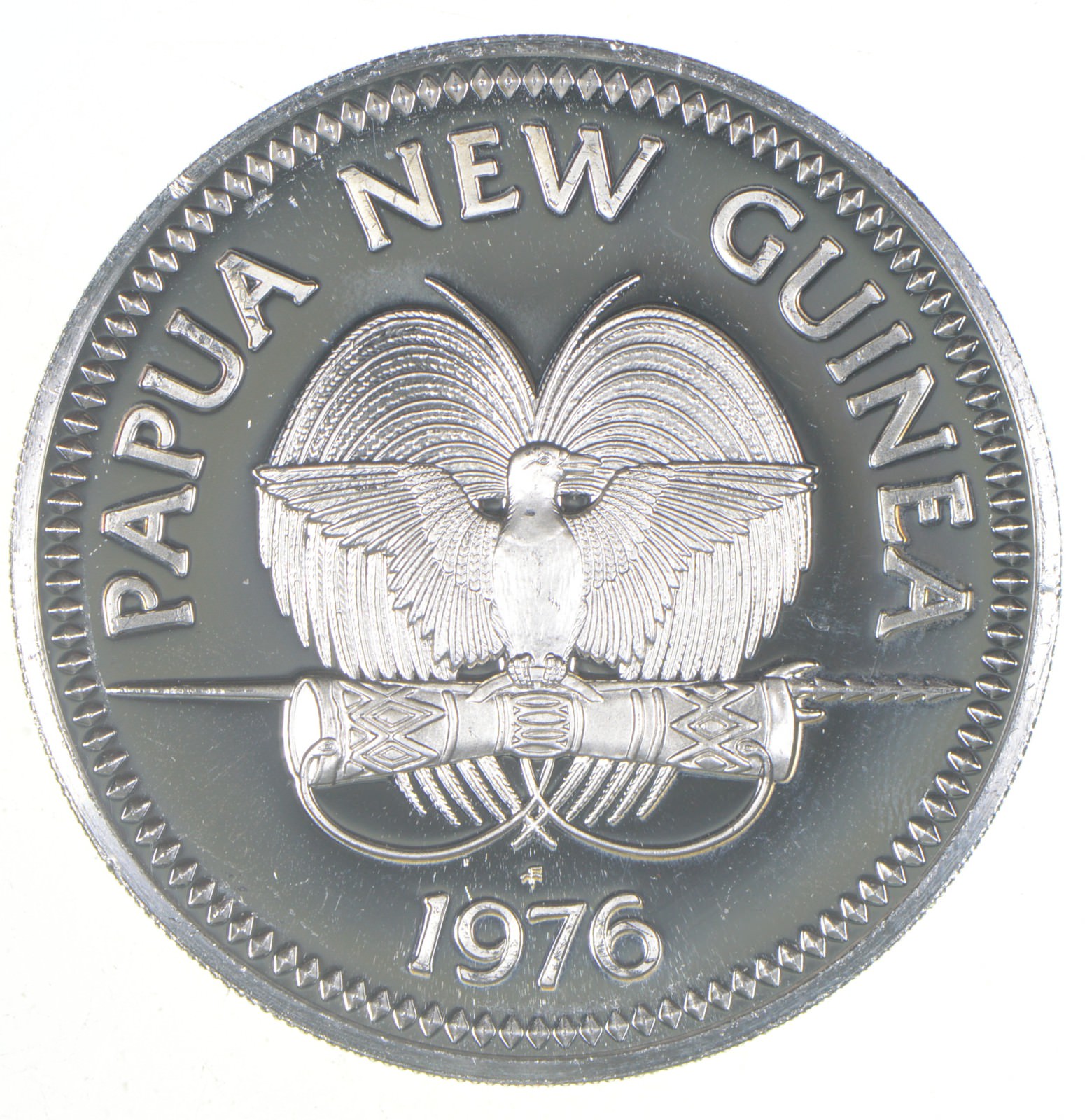 SILVER - HUGE - 1976 Papua New Guinea 10 Kina - World Silver Coin 42.2 ...