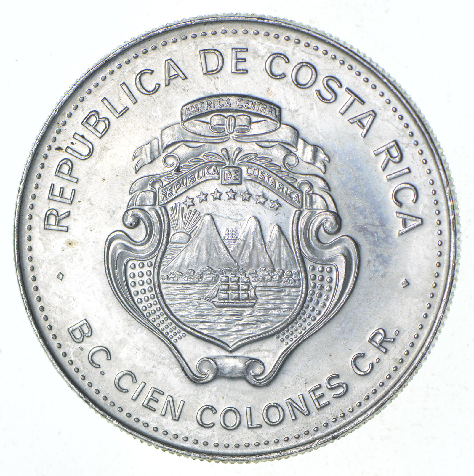 SILVER - HUGE - 1979 Costa Rica 100 Colones - World Silver Coin 34.9 ...