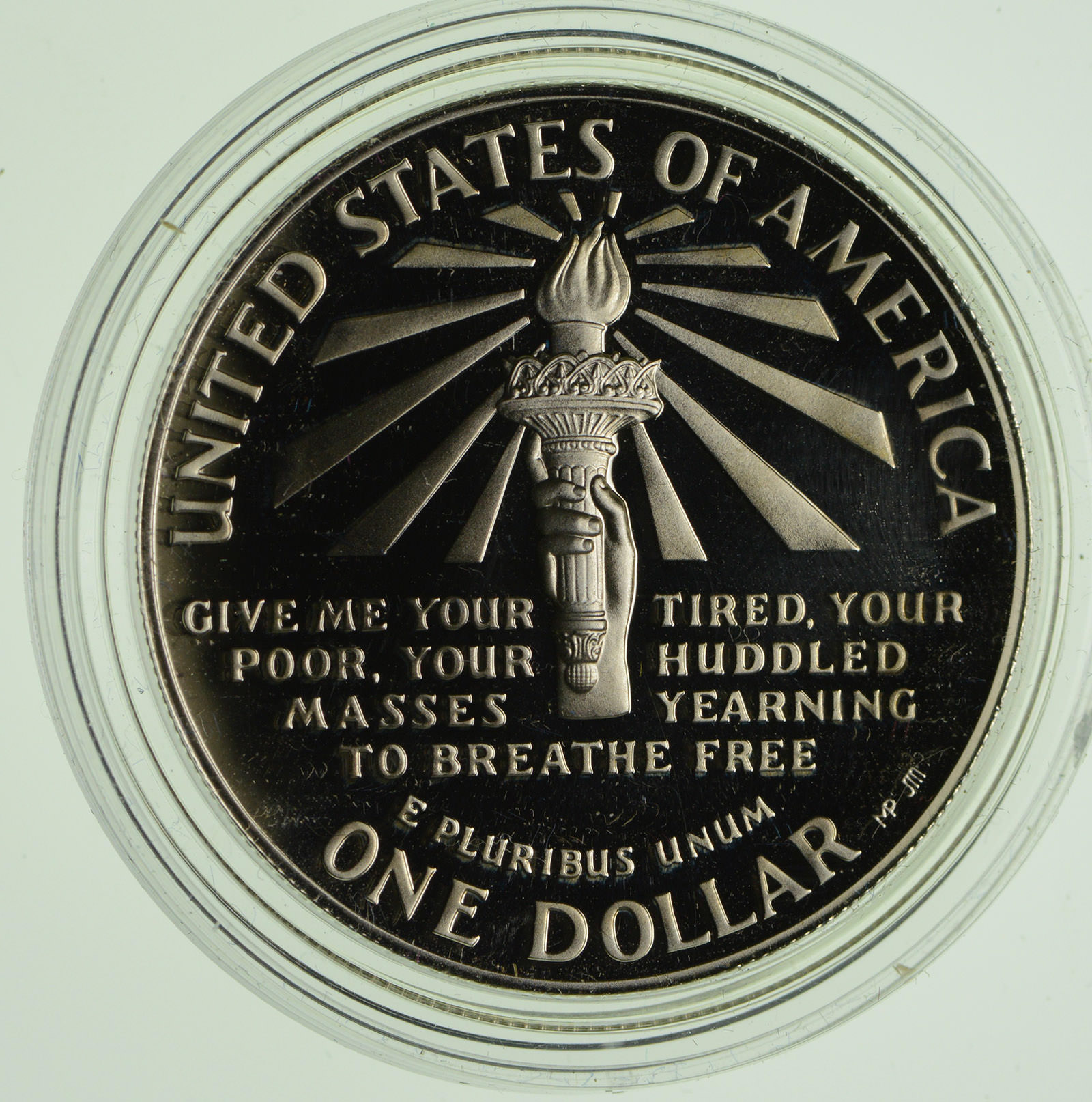 SILVER Proof 1986 S Ellis Island Commemorative US Silver Dollar 90 