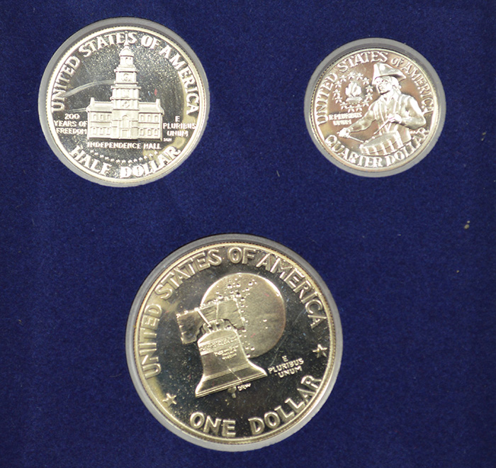 Silver PROOF 3 Piece 1976-S U.S. Bicentennial Coin Collection with ...