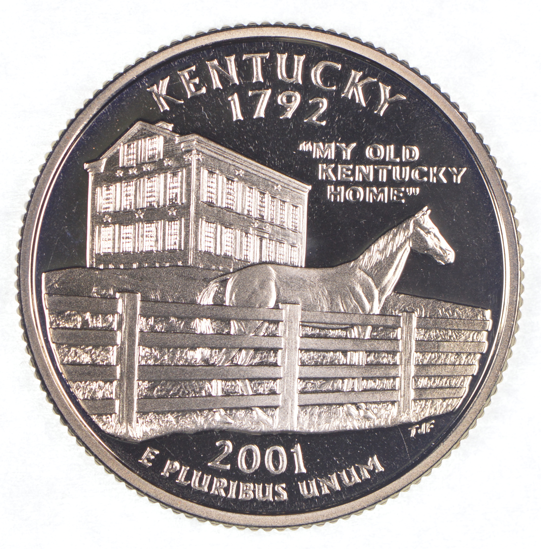 SILVER Proof Cameo - 2001-S Kentucky State Washington Quarter ...