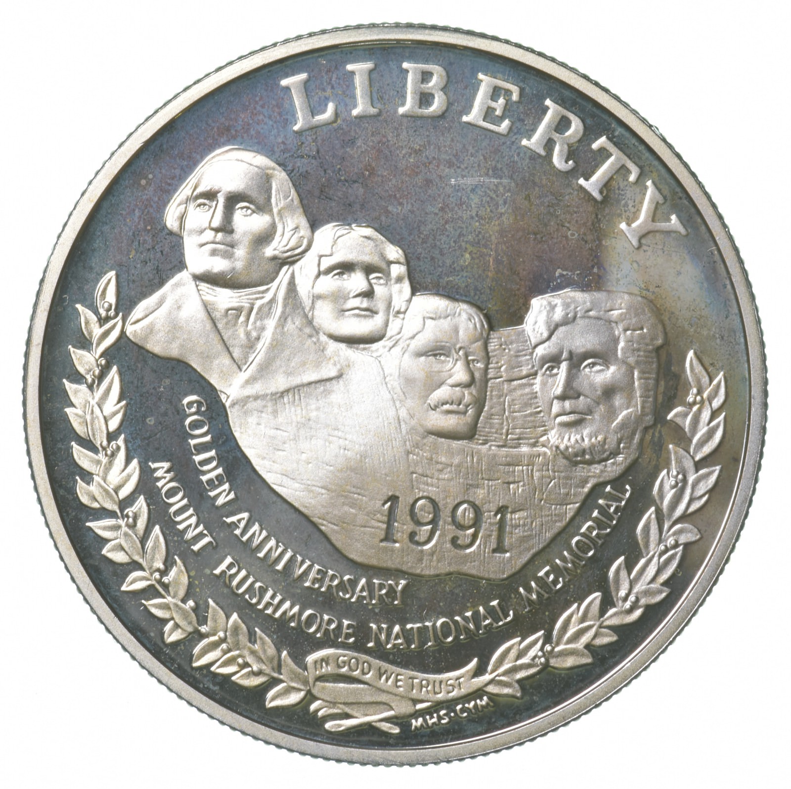 SILVER Proof Mount Rushmore Golden AnniversaryCommemorative US Silver ...