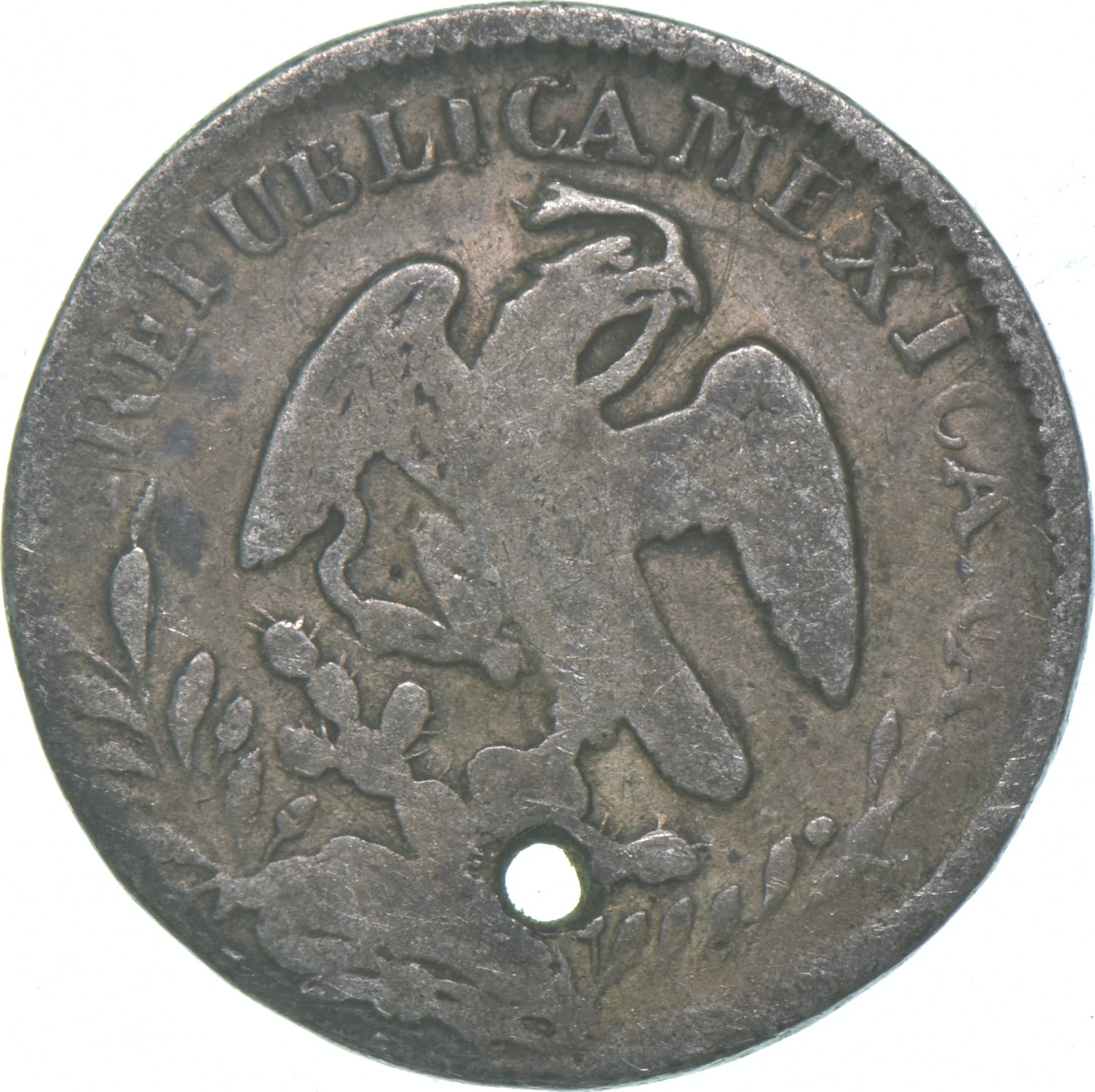 SILVER - Roughly the Size of a Dime - 1869 Mexico 1 Real - World Silver ...
