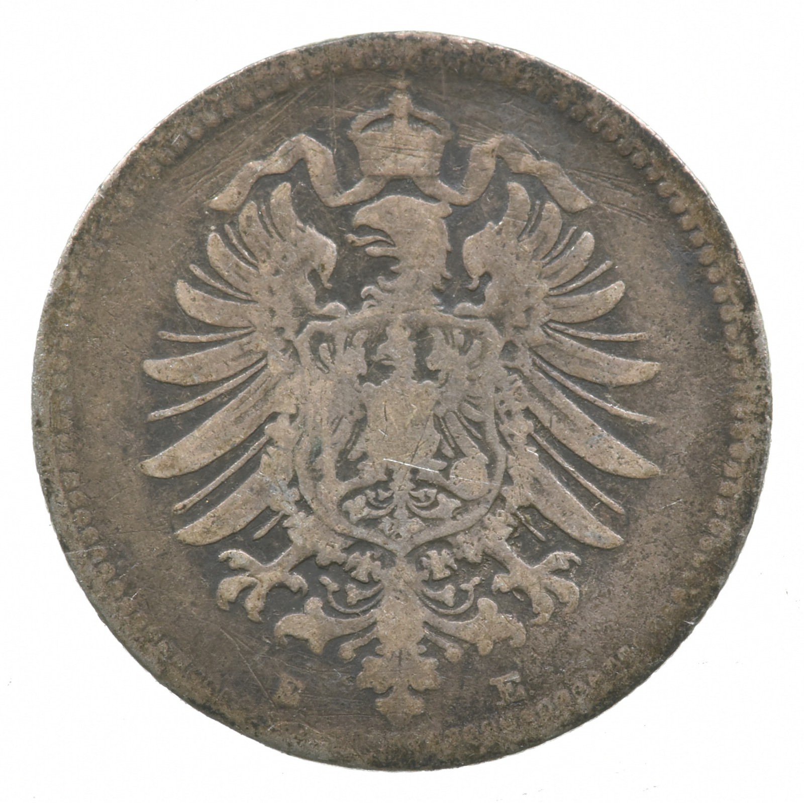 SILVER - Roughly the Size of a Dime - 1876 Germany 20 Pfennig - World ...
