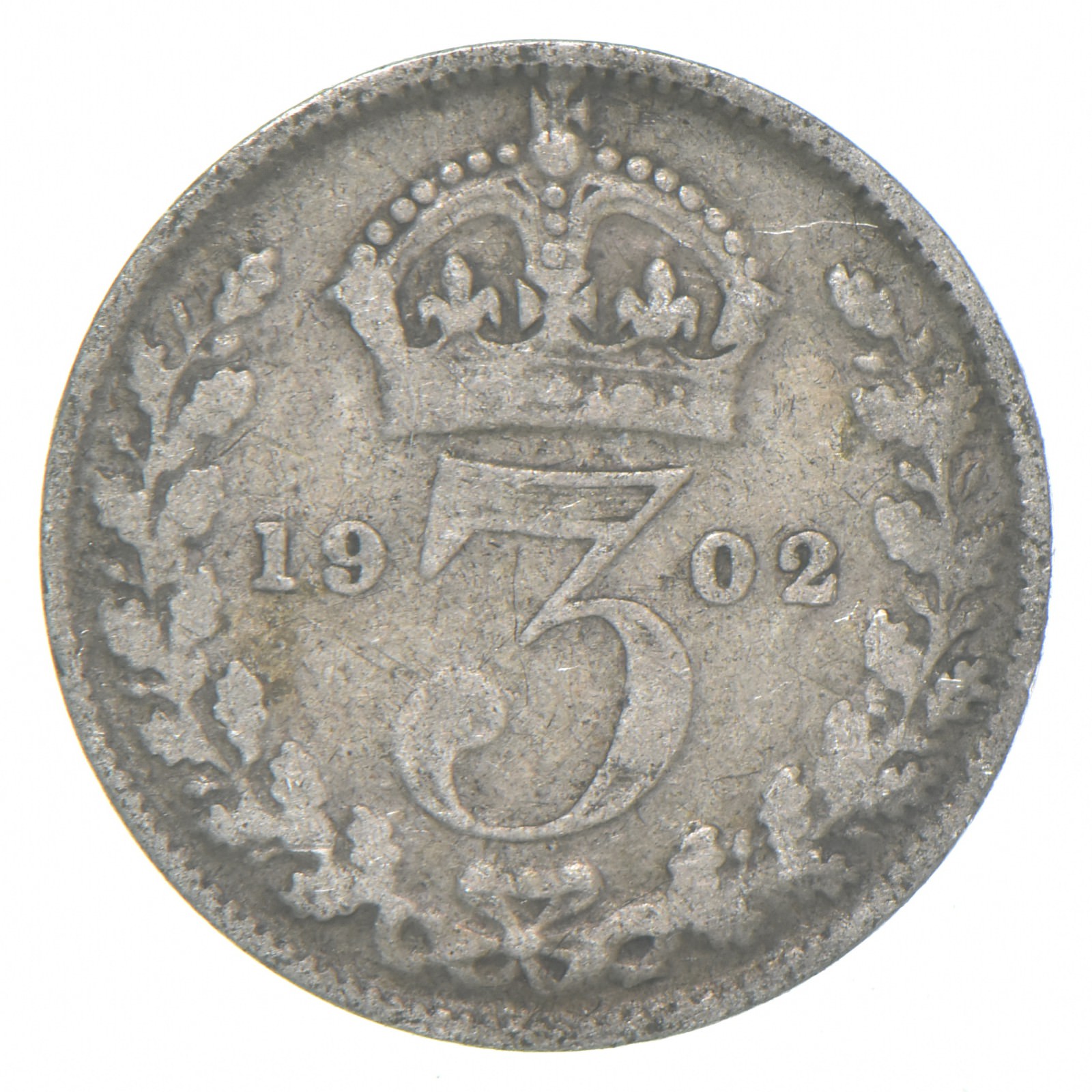 SILVER - Roughly the Size of a Dime - 1902 Great Britain 3 Pence ...