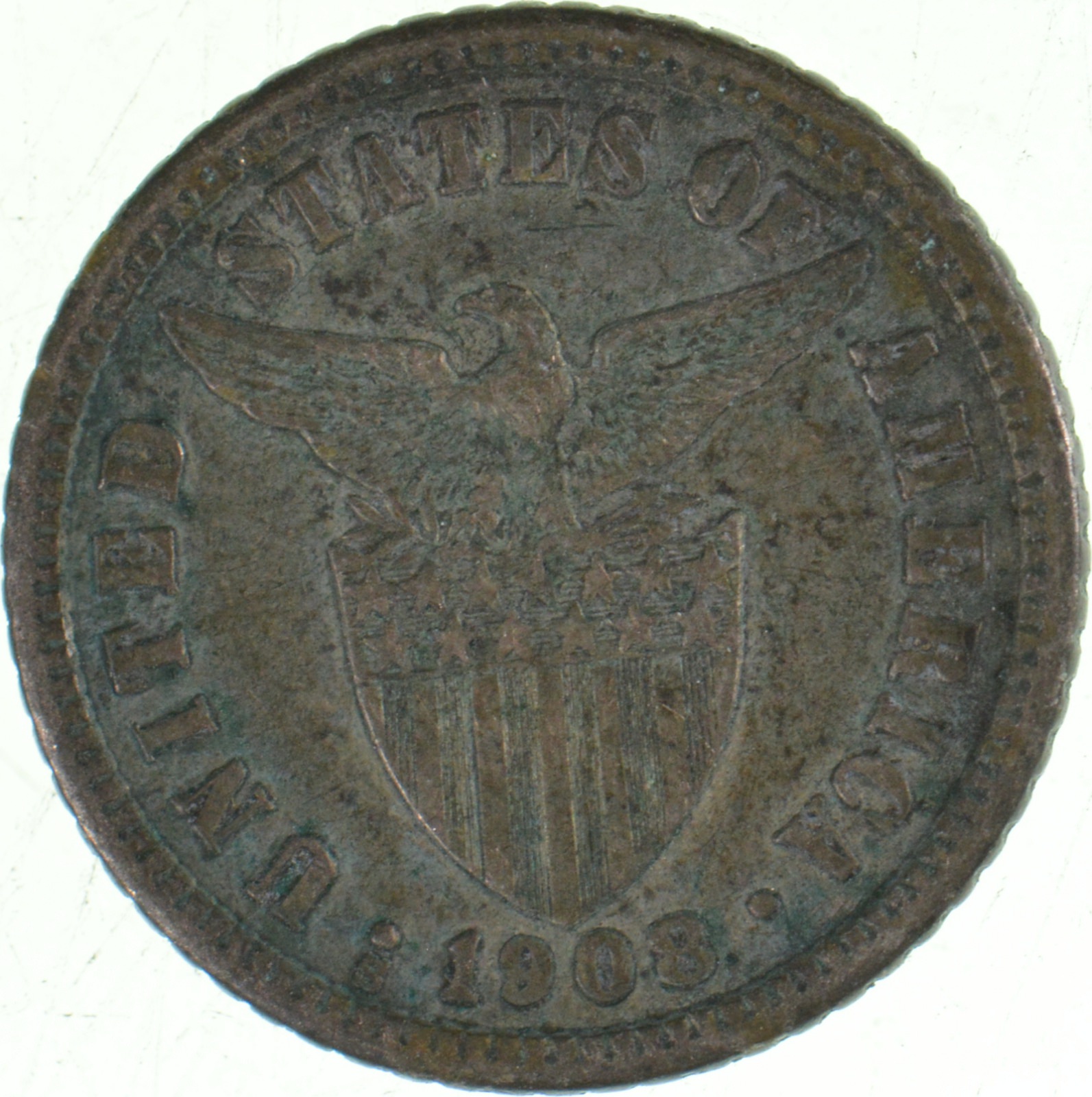 SILVER - Roughly the Size of a Dime - 1908 Philippines 10 Centavos ...