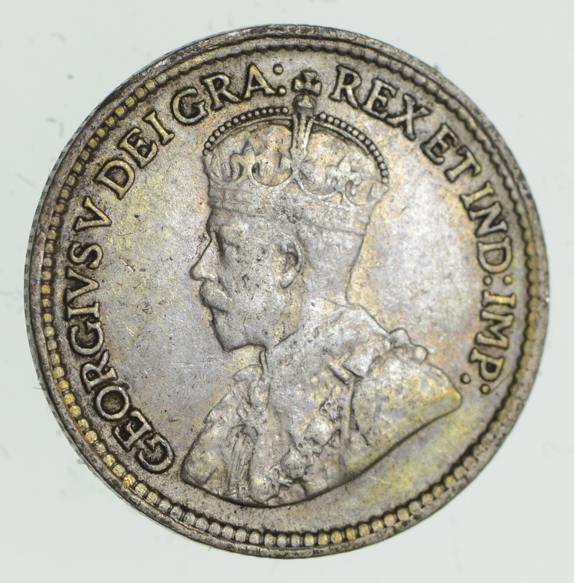 SILVER Roughly The Size Of A Dime 1919 Canada 5 Cents World silver-roughly-the-size-of-a-dime-1919-canada-5-cents-world