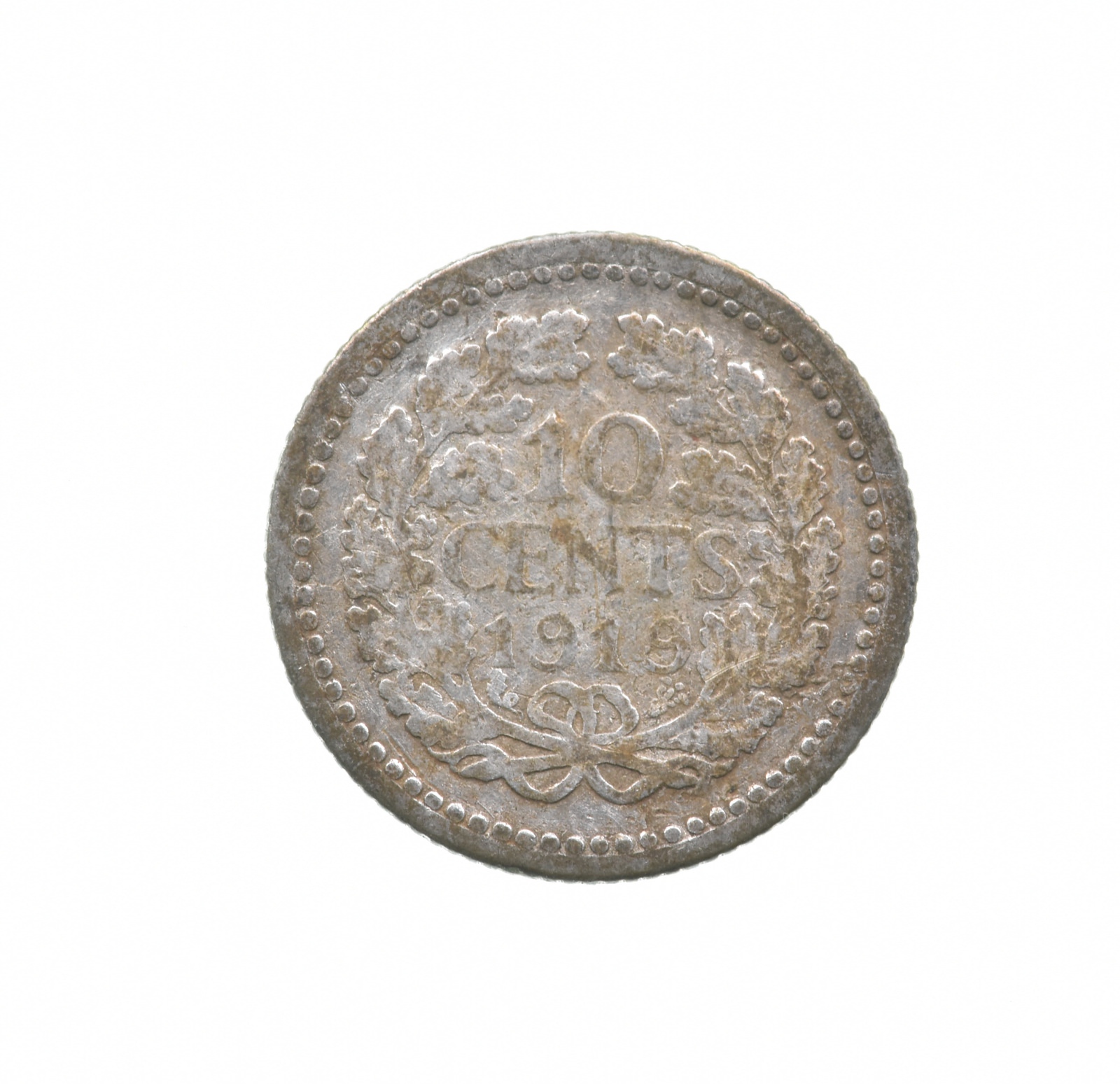 SILVER - Roughly the Size of a Dime - 1919 Netherlands 10 Cents - World ...