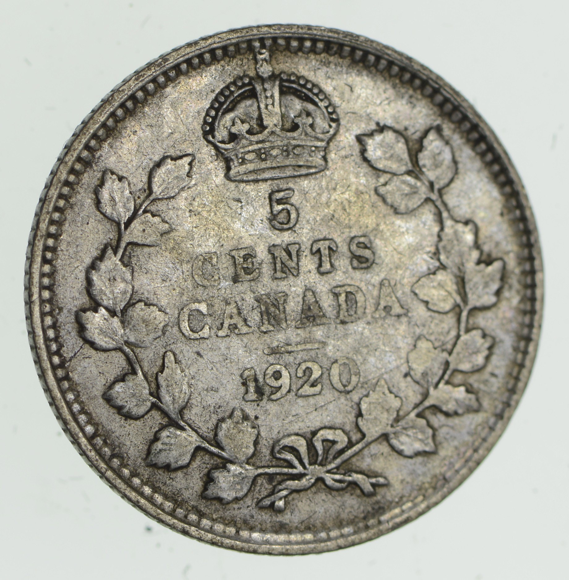 SILVER - Roughly the Size of a Dime - 1920 Canada 5 Cents - World ...
