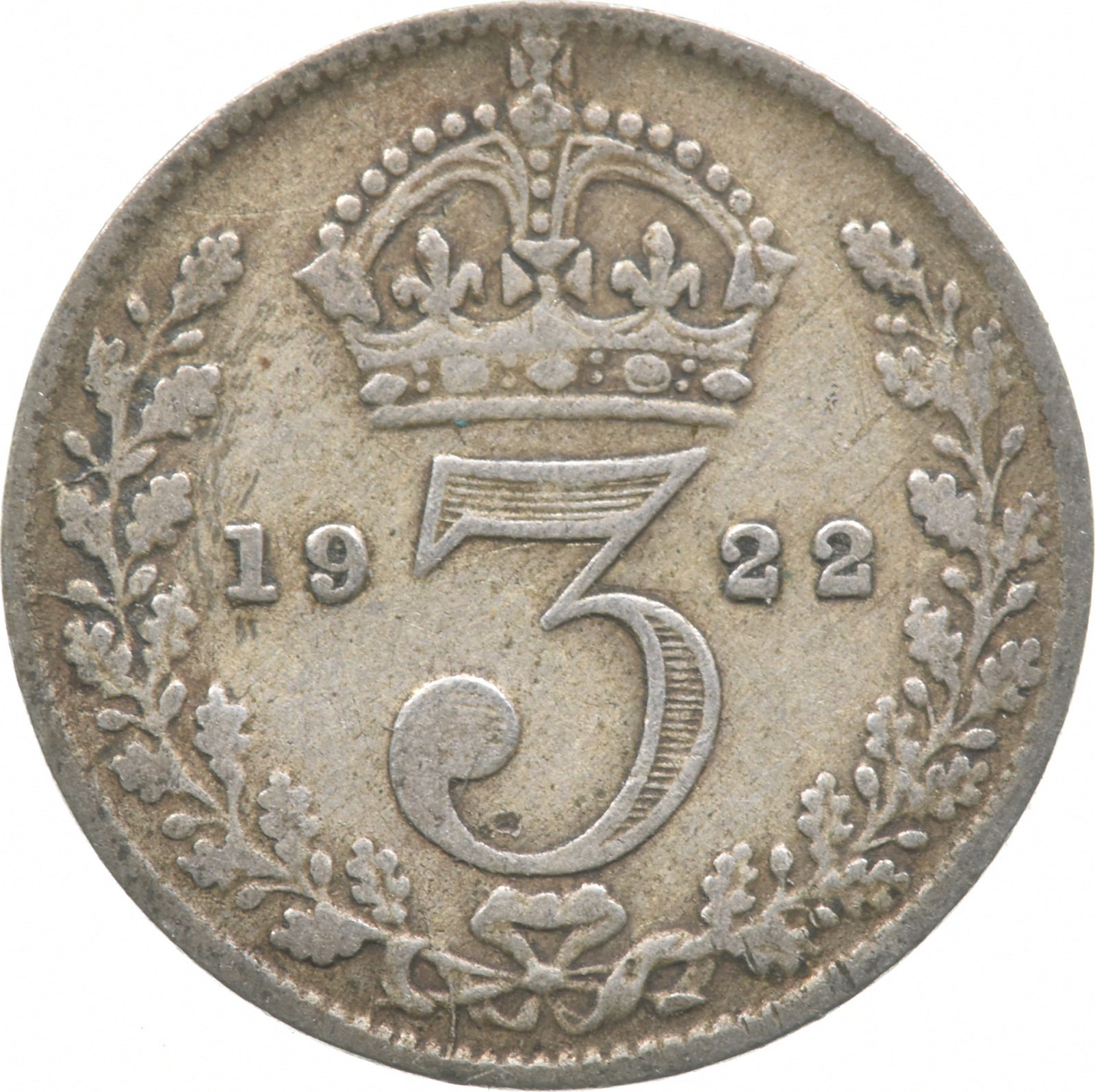 SILVER - Roughly the Size of a Dime - 1922 Great Britain 3 Pence ...