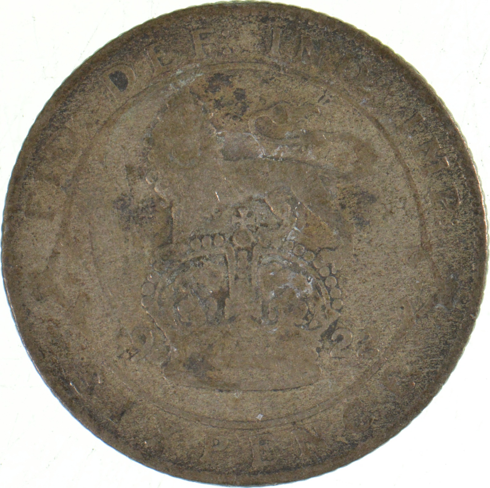 SILVER - Roughly the Size of a Dime - 1922 Great Britain 6 Pence ...