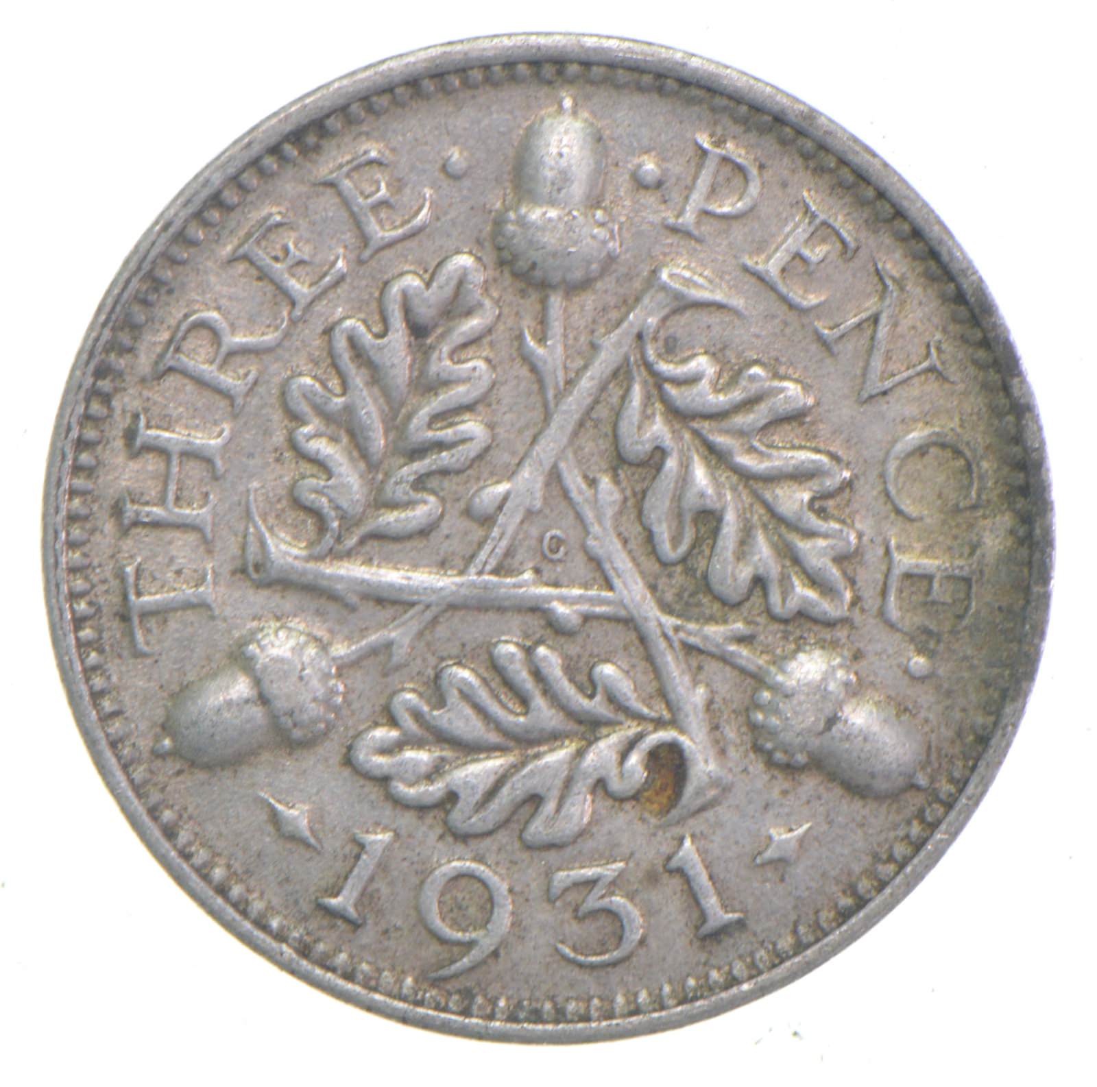 SILVER - Roughly the Size of a Dime - 1931 Great Britain 3 Pence ...