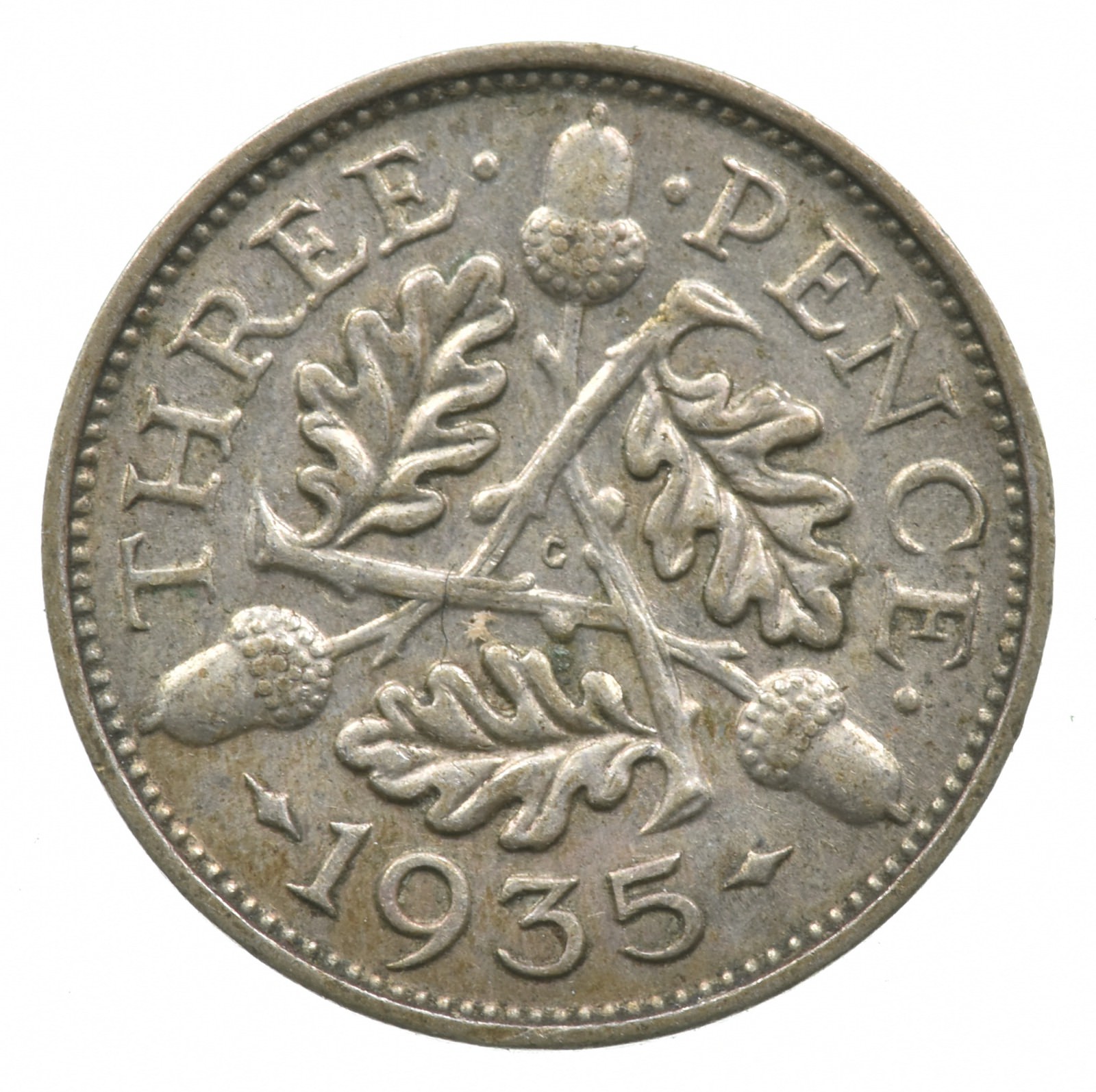 SILVER - Roughly the Size of a Dime - 1935 Great Britain 3 Pence ...