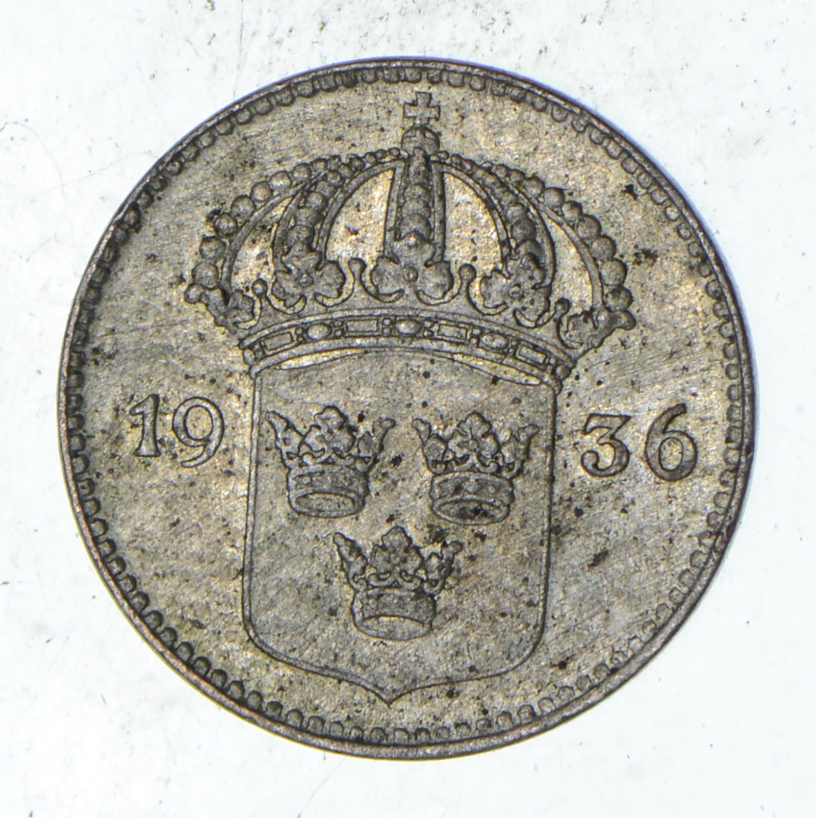 SILVER - Roughly the Size of a Dime - 1936 Sweden 10 Ore - World Silver ...