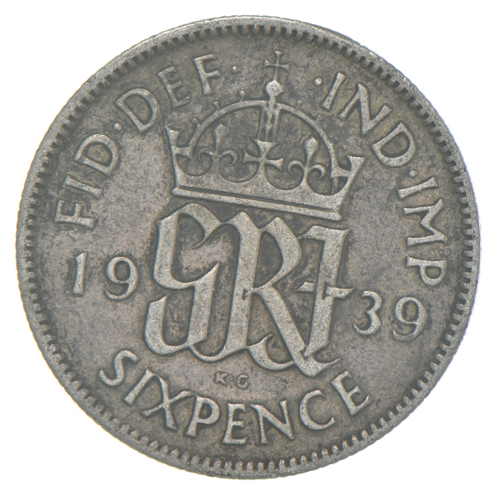SILVER - Roughly the Size of a Dime - 1939 Great Britain 6 Pence ...
