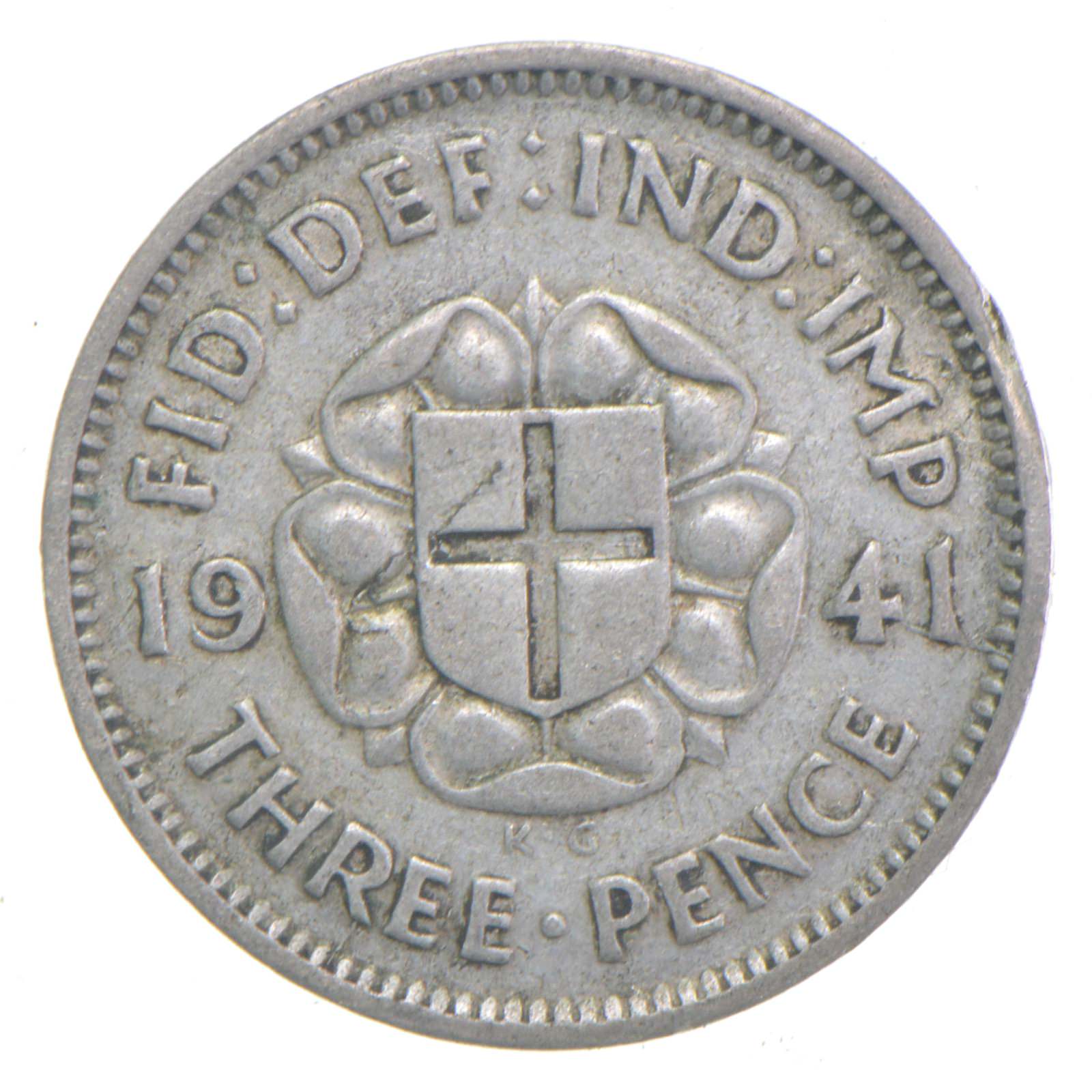 SILVER - Roughly the Size of a Dime - 1941 Great Britain 3 Pence ...
