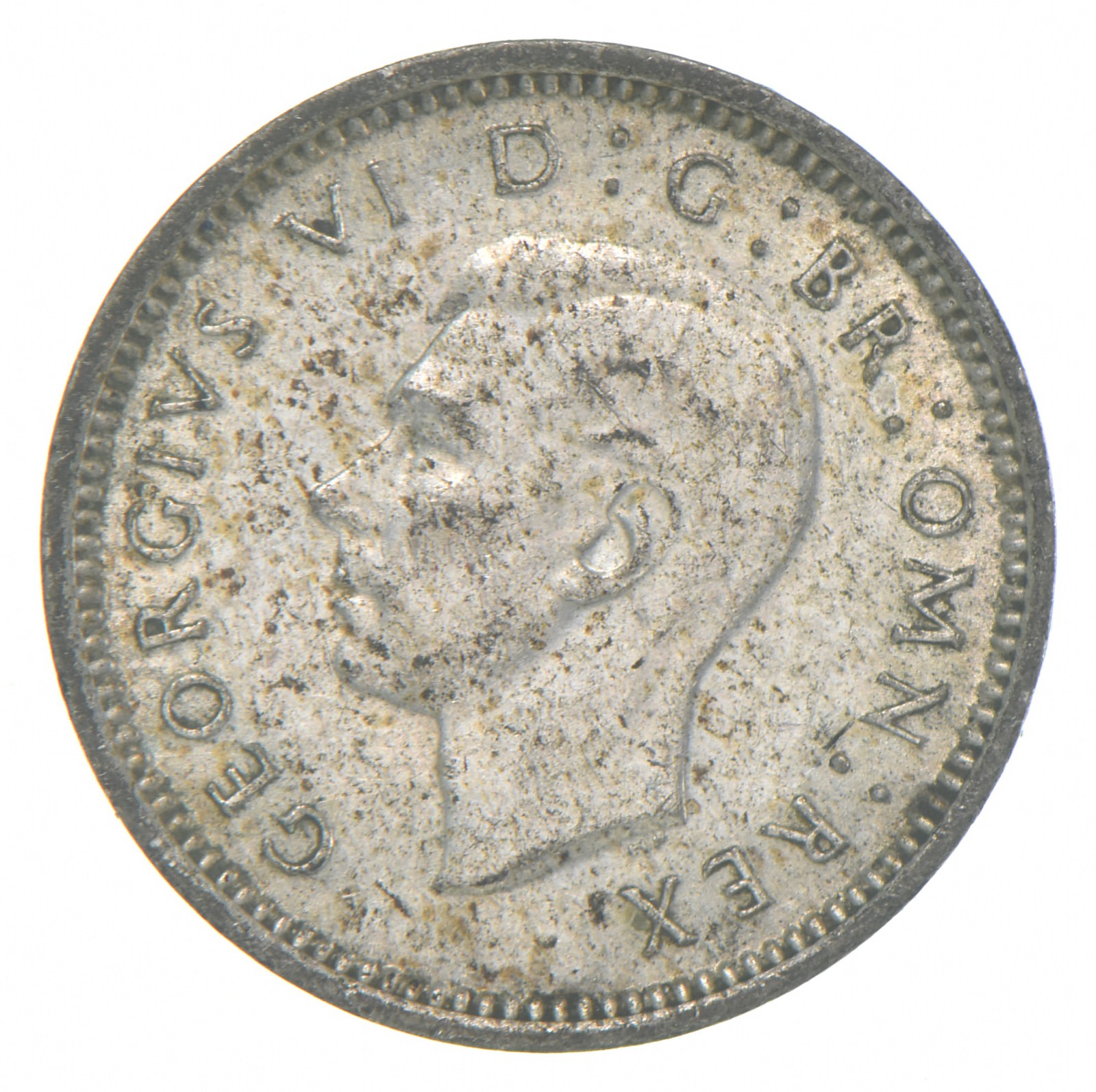 SILVER - Roughly the Size of a Dime - 1942 Great Britain 3 Pence ...