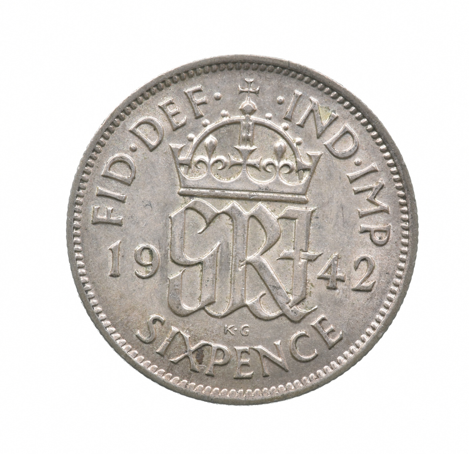 SILVER - Roughly the Size of a Dime - 1942 Great Britain 6 Pence ...
