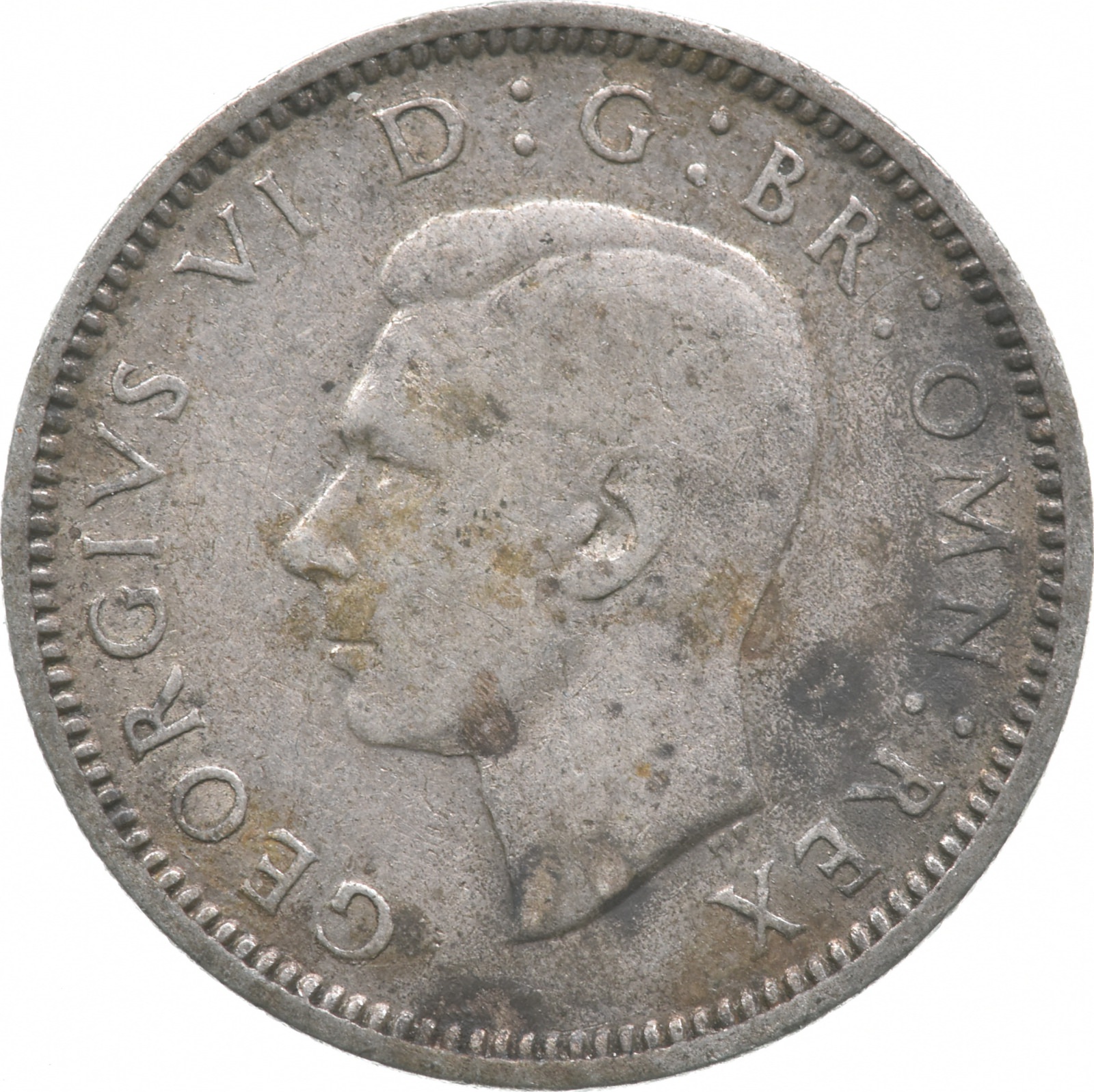 SILVER - Roughly the Size of a Dime - 1942 Great Britain 6 Pence ...