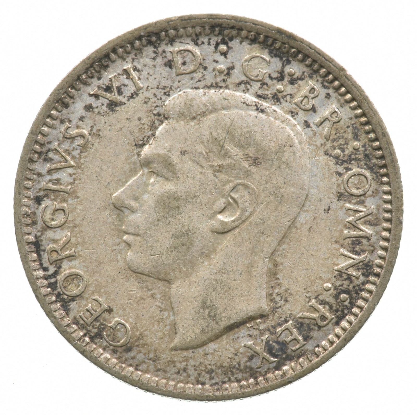 SILVER - Roughly the Size of a Dime - 1942 Great Britain 6 Pence ...