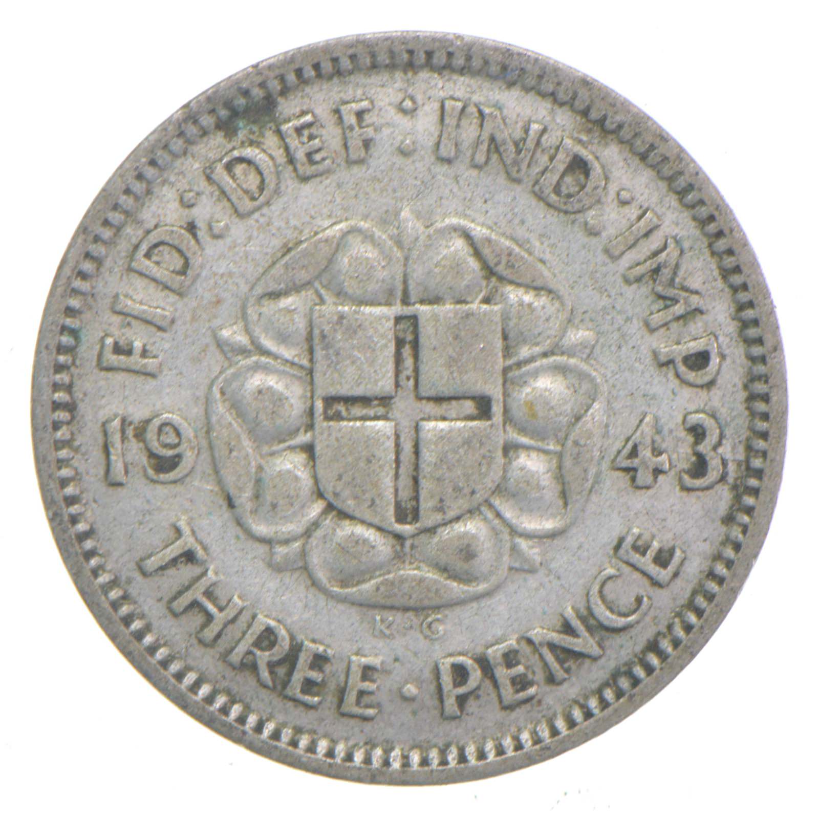 SILVER - Roughly the Size of a Dime - 1943 Great Britain 3 Pence ...