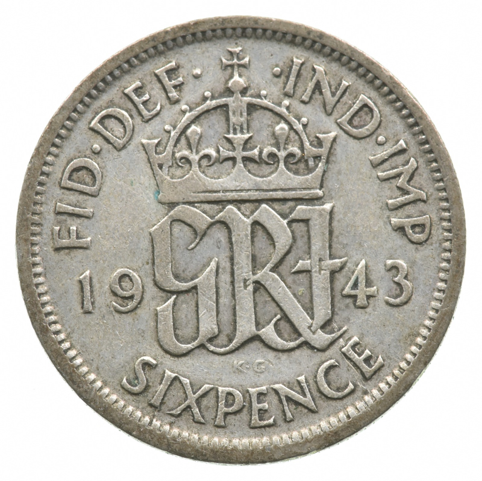 SILVER - Roughly the Size of a Dime - 1943 Great Britain 6 Pence ...