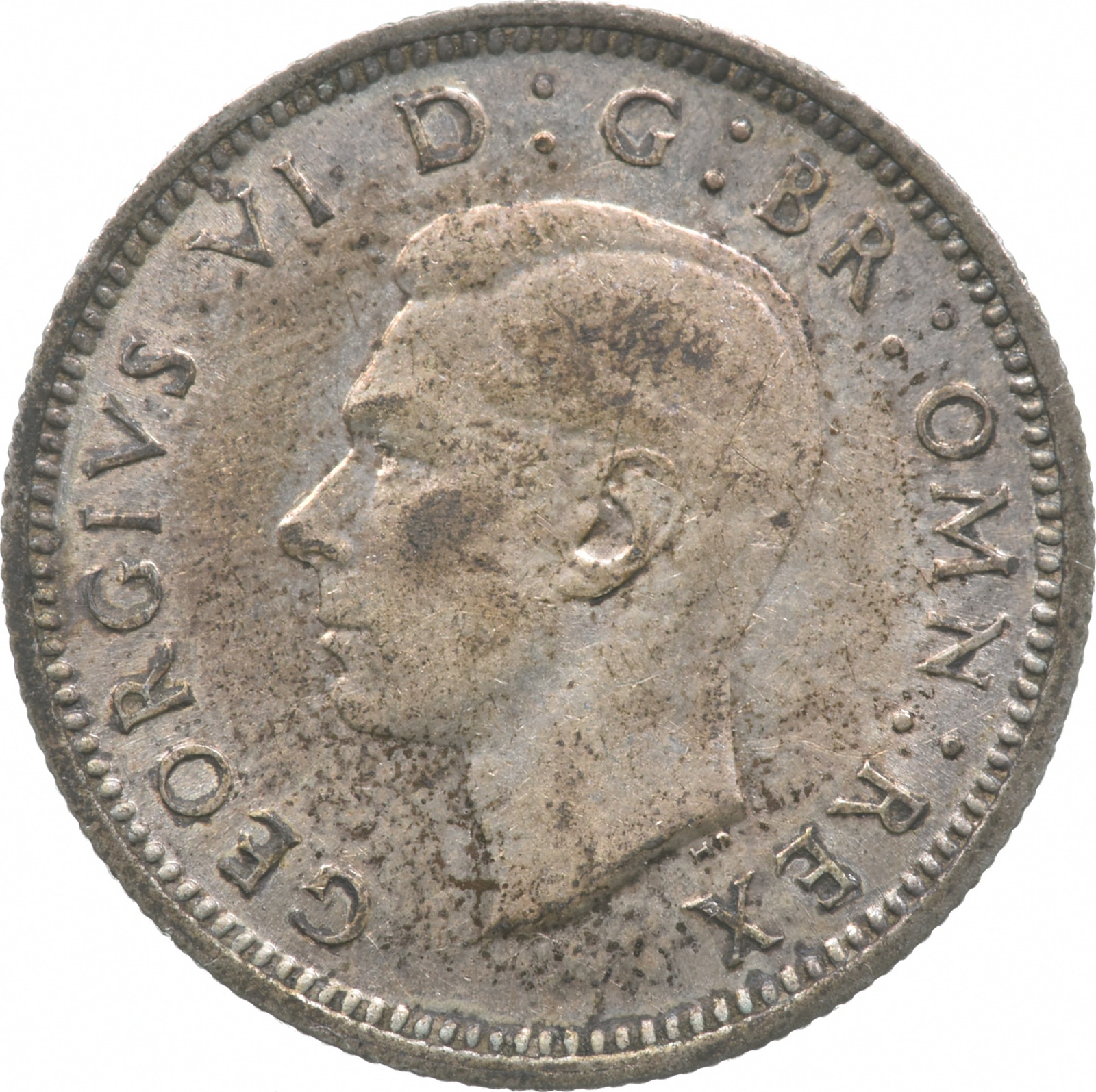 SILVER - Roughly the Size of a Dime - 1943 Great Britain 6 Pence ...