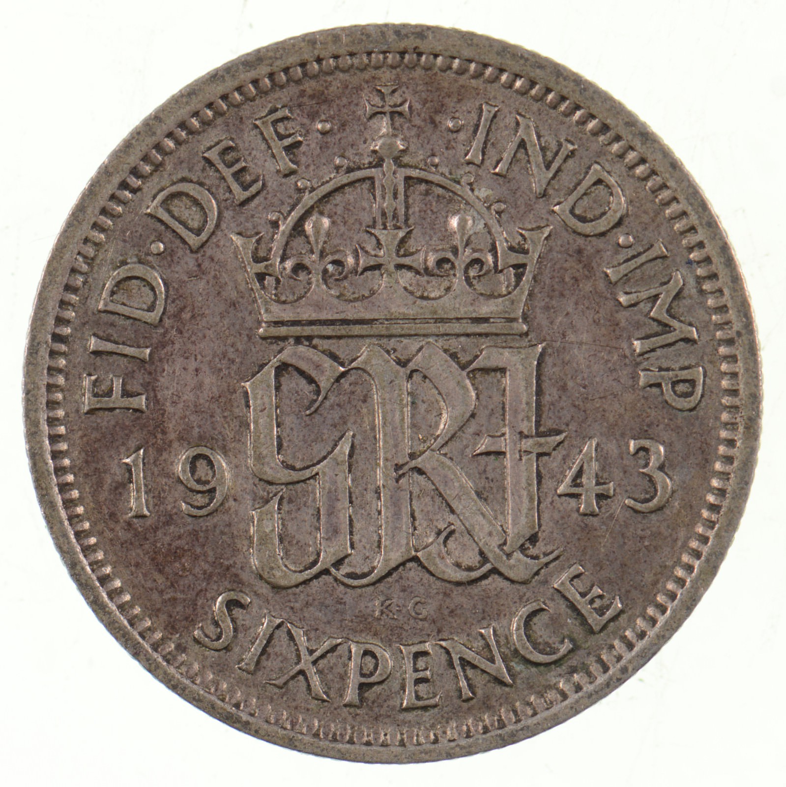 SILVER - Roughly the Size of a Dime - 1943 Great Britain 6 Pence ...