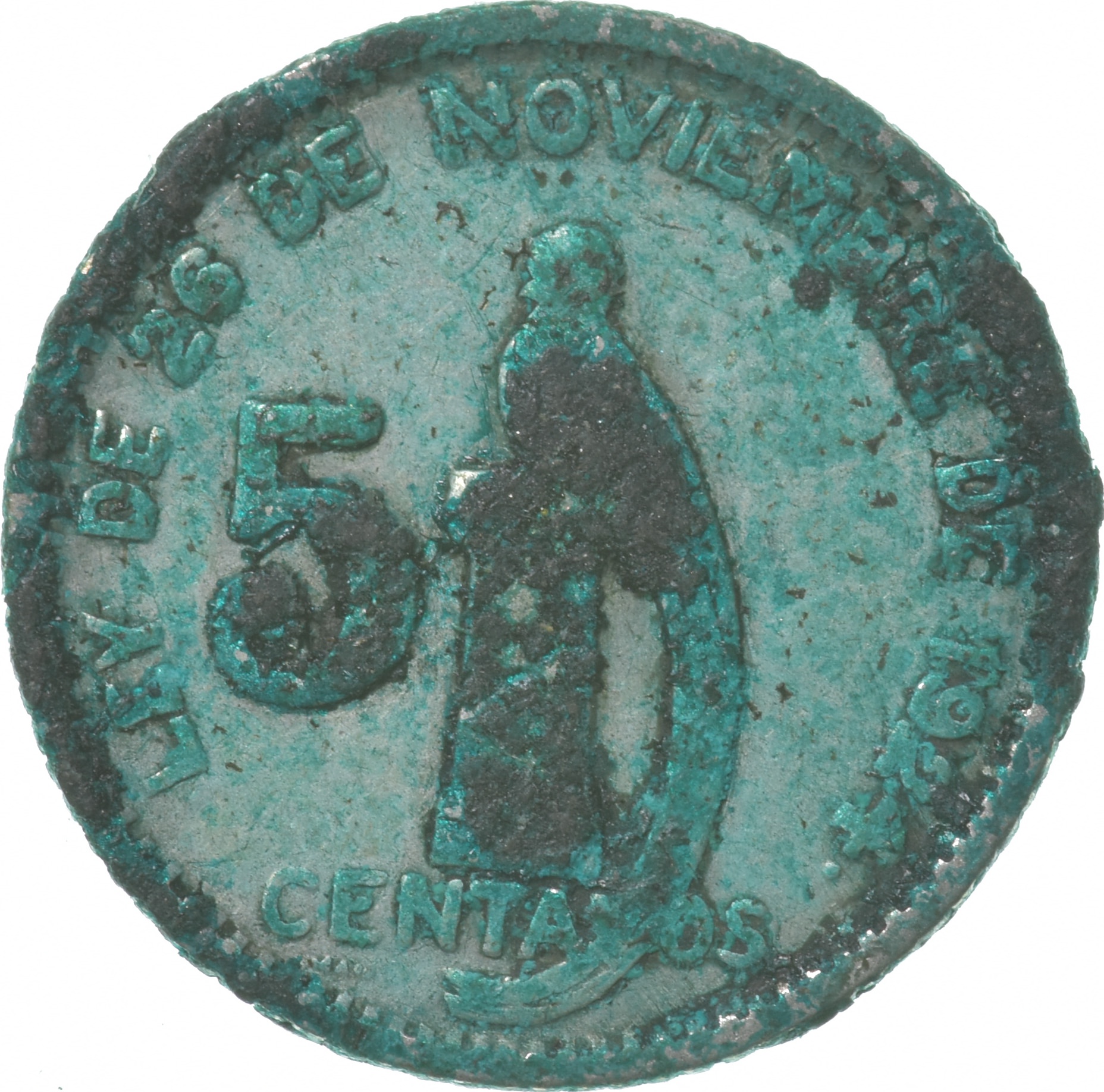 SILVER - Roughly the Size of a Dime - 1945 Guatemala 5 Centavos - World ...