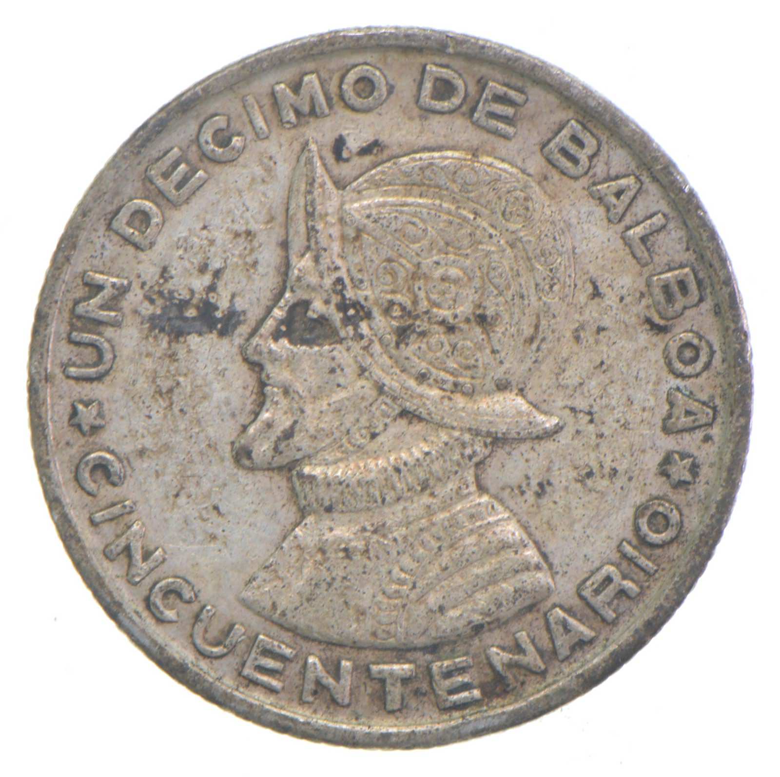 SILVER - Roughly the Size of a Dime - 1953 Panama 1/10 Balboa - World Silver Coin | Property Room
