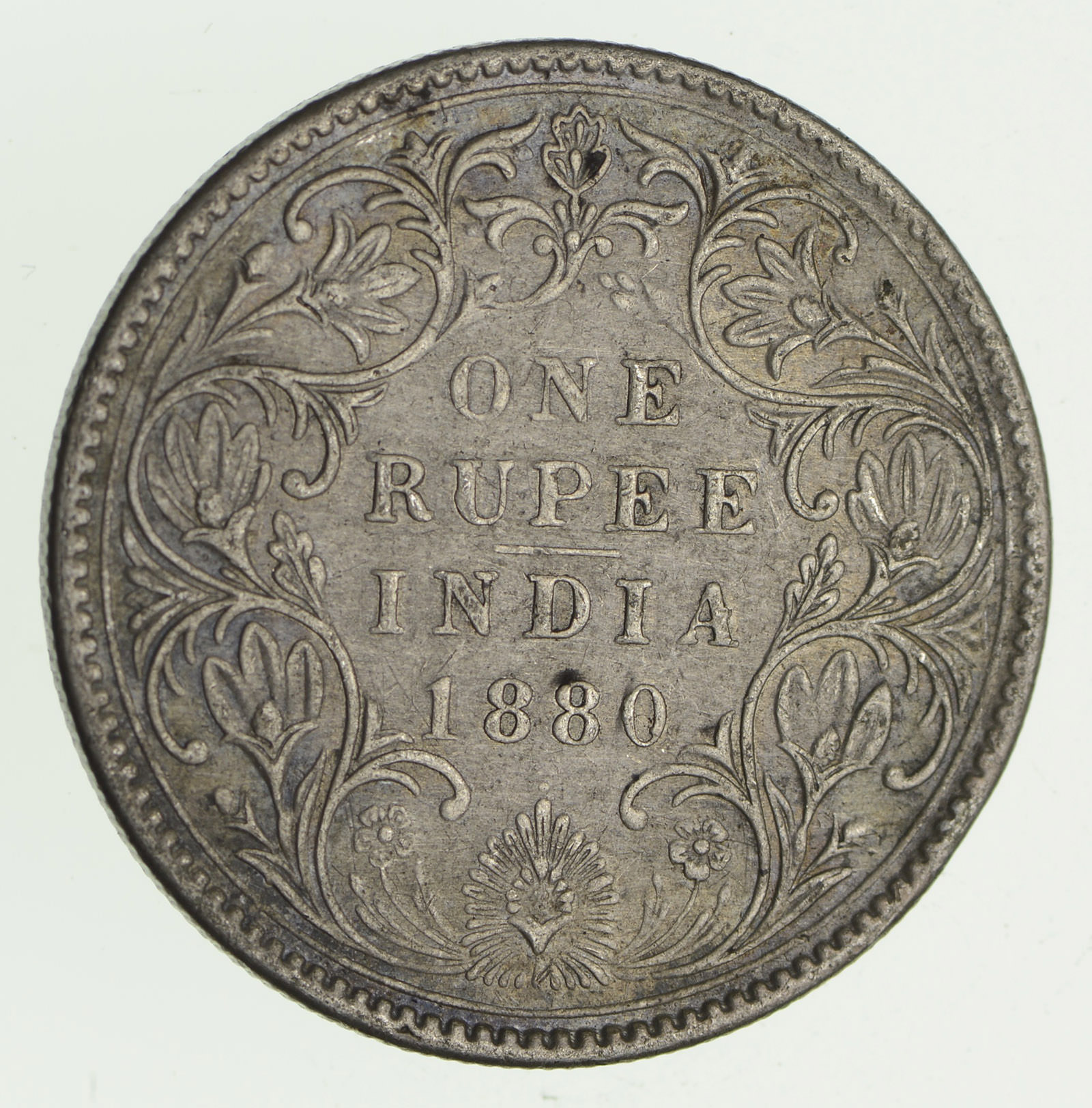 SILVER - Roughly the Size of a Half Dollar - 1880 India 1 Rupee - World ...