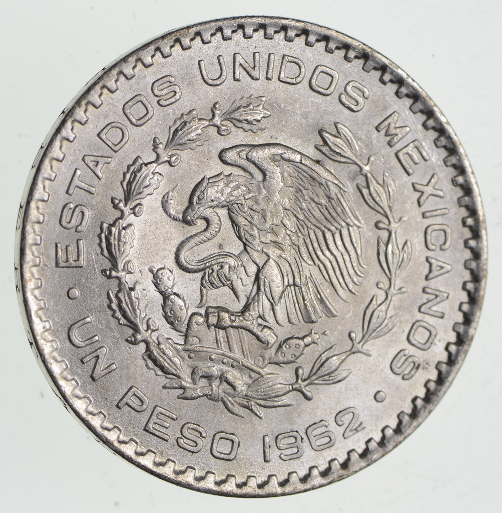 SILVER - Roughly the Size of a Half Dollar - 1962 Mexico 1 Peso - World ...