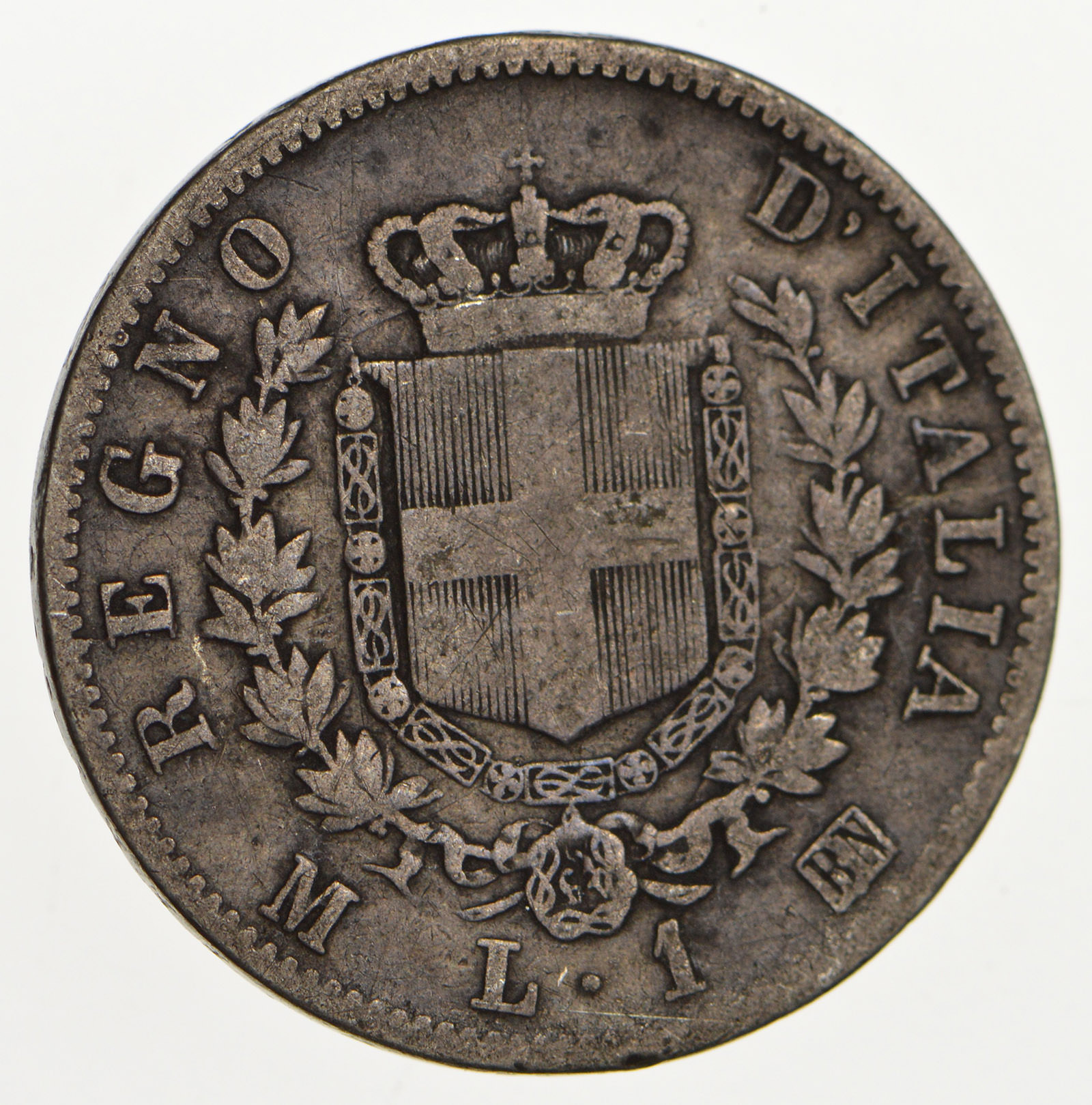 SILVER - Roughly the Size of a Nickel - 1863 Italy 1 Lira - World ...