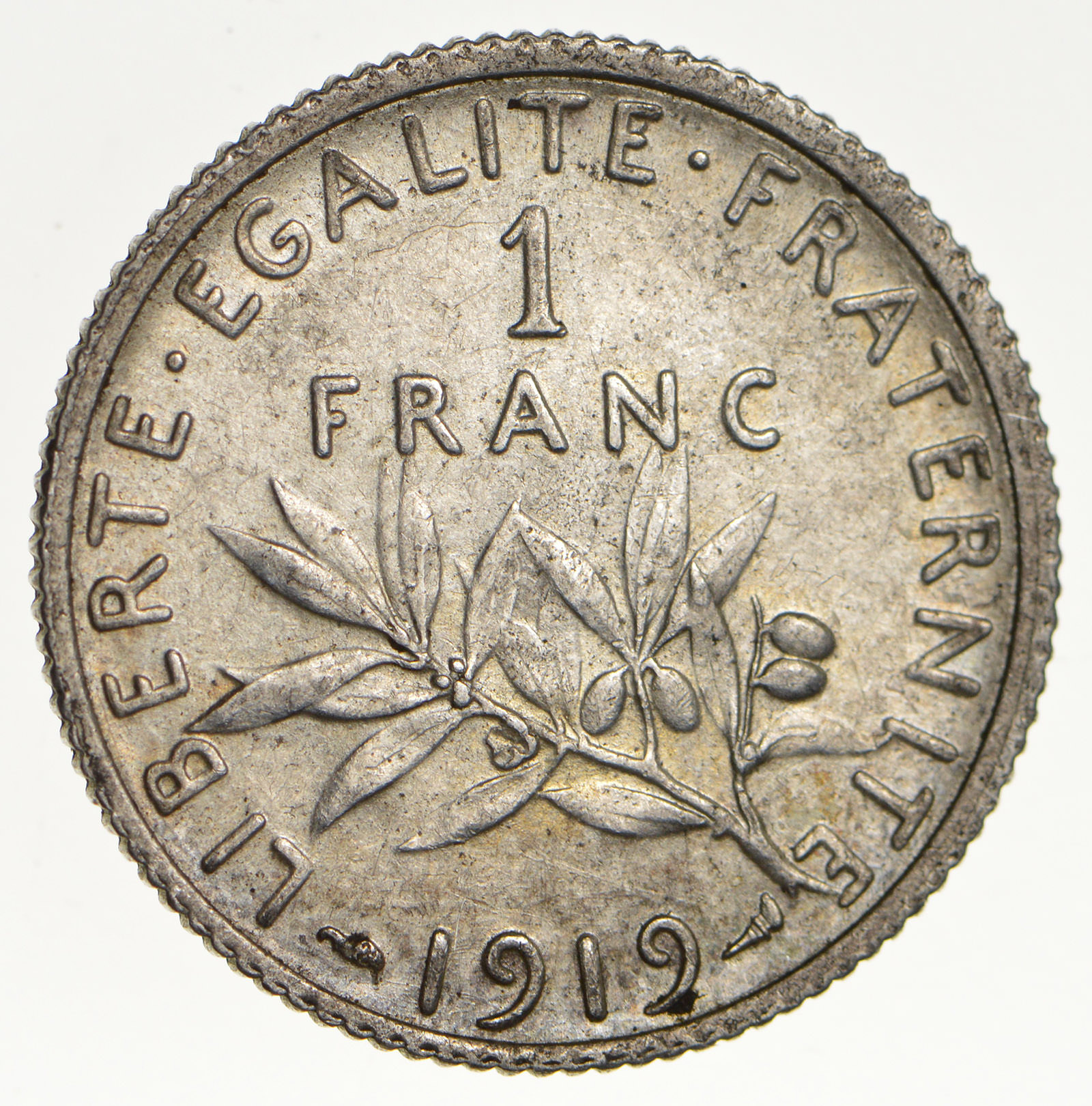 SILVER - Roughly the Size of a Nickel - 1919 France 1 Franc - World ...