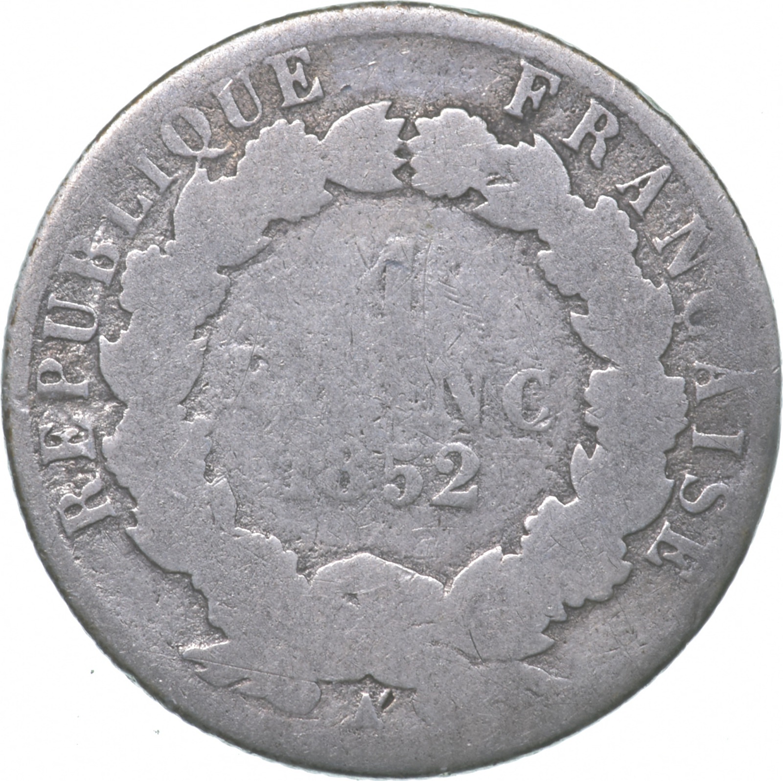 SILVER - Roughly the Size of a Quarter - 1852 France 1 Franc - World ...