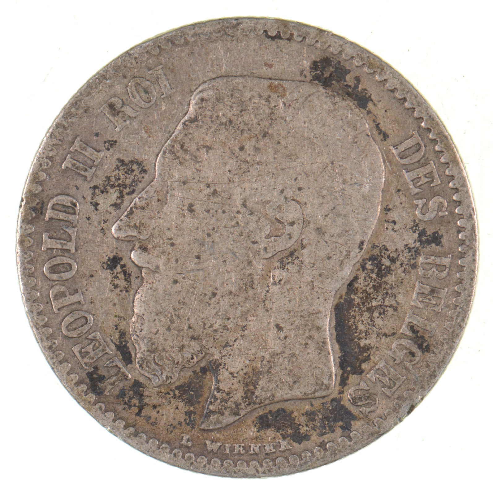 SILVER - Roughly the Size of a Quarter - 1869 Belgium 1 Franc - World ...