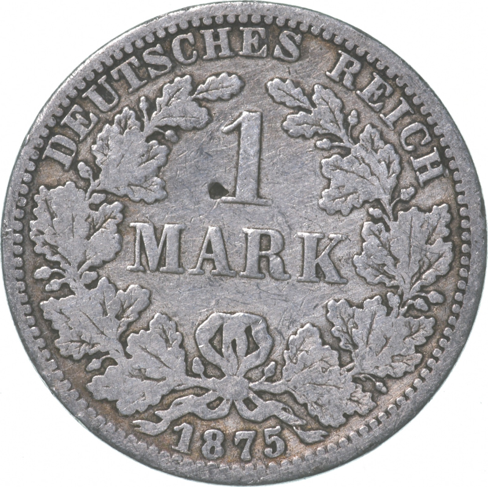 SILVER - Roughly the Size of a Quarter - 1875 Germany 1 Mark - World ...