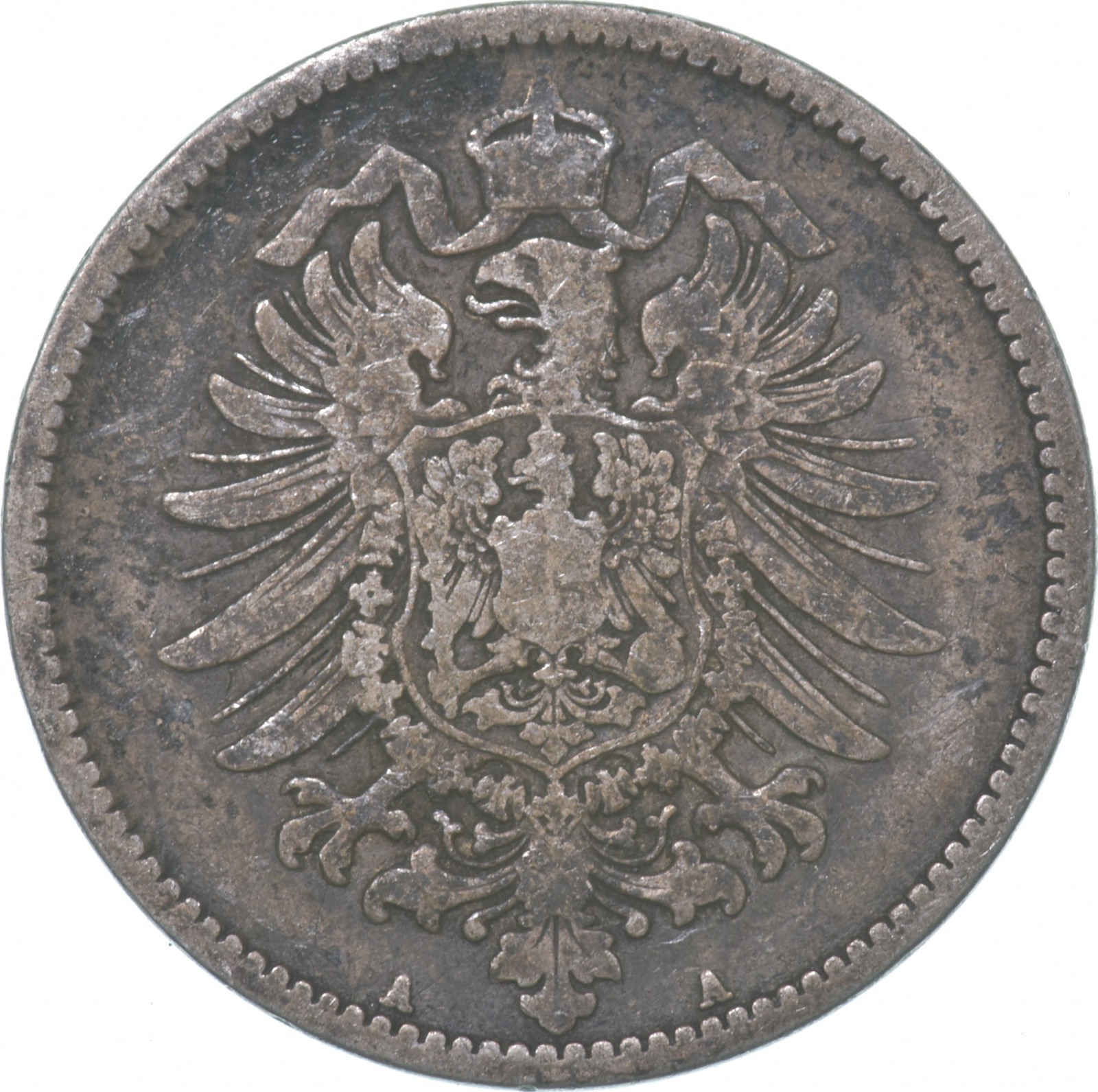 SILVER - Roughly the Size of a Quarter - 1875 Germany 1 Mark - World ...