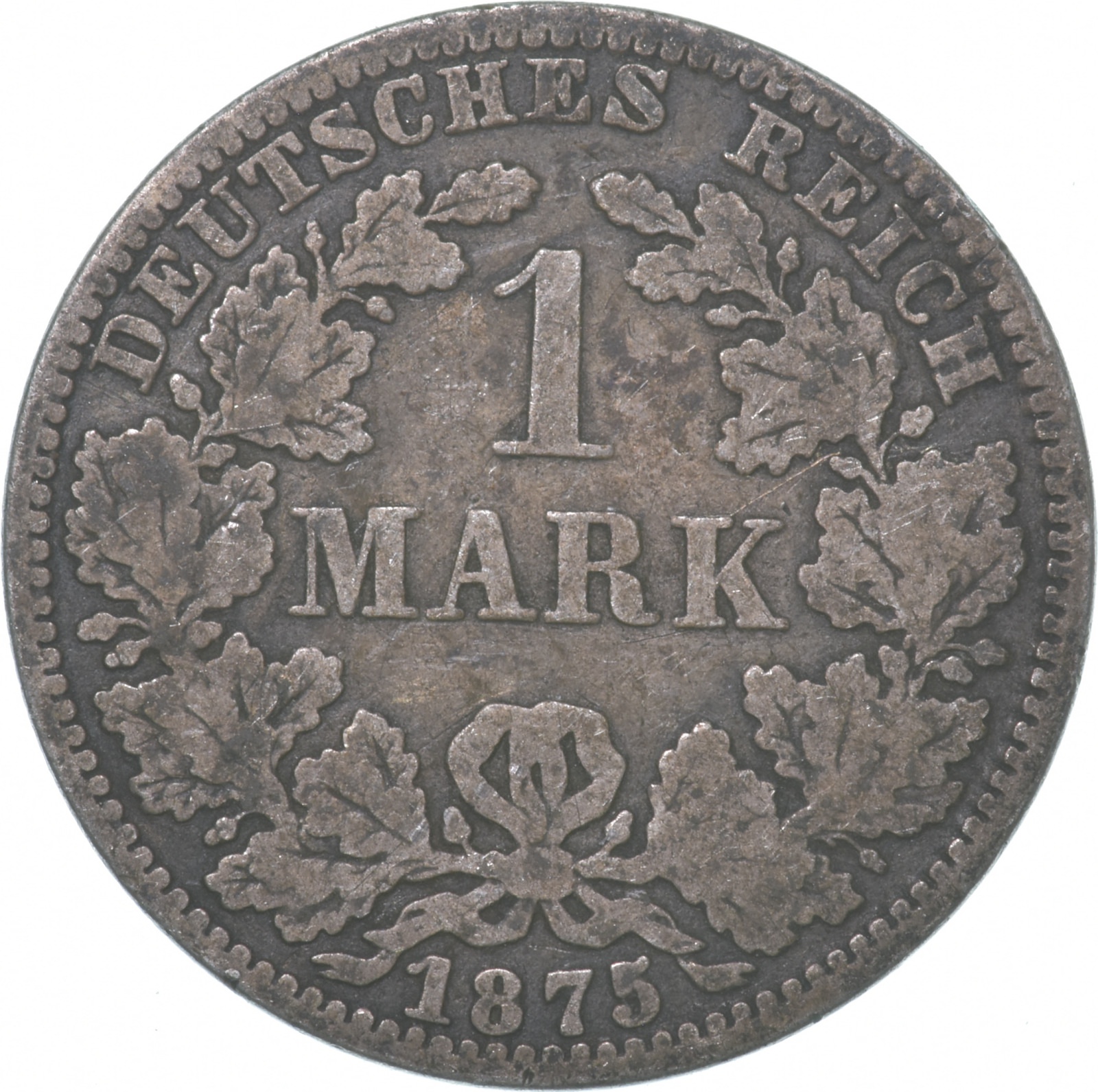 SILVER - Roughly the Size of a Quarter - 1875 Germany 1 Mark - World ...