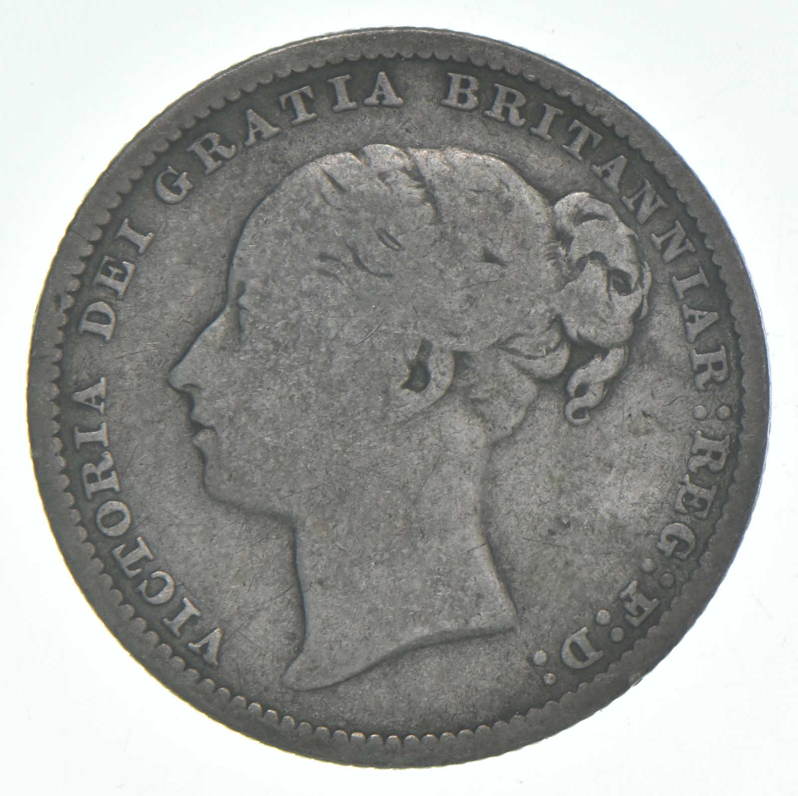 SILVER - Roughly the Size of a Quarter - 1880 Great Britain 1 Shilling ...