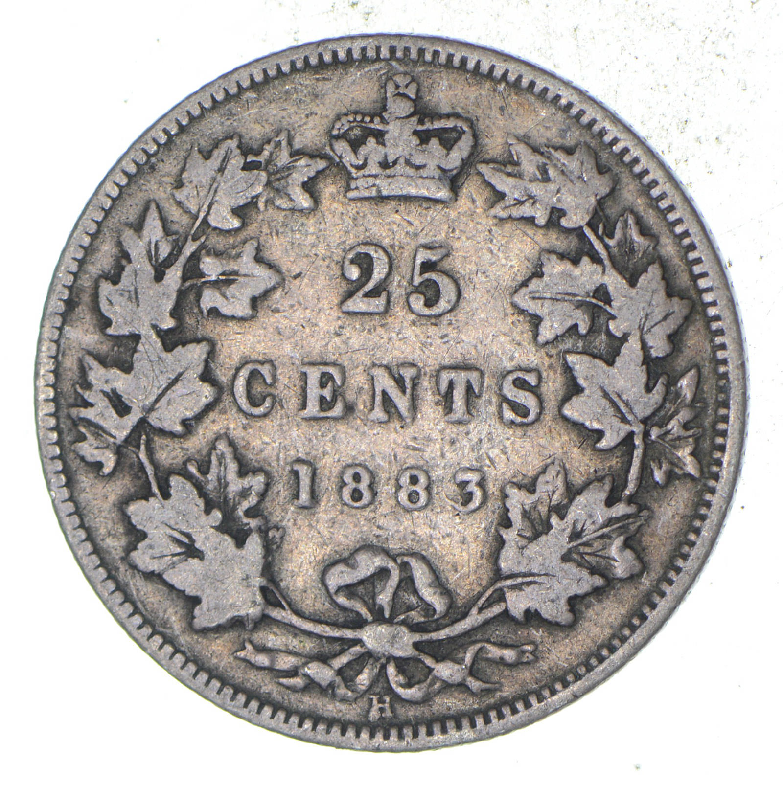 SILVER - Roughly the Size of a Quarter 1883 Canada 25 Cents - World Silver Coin 5.6 Grams ...