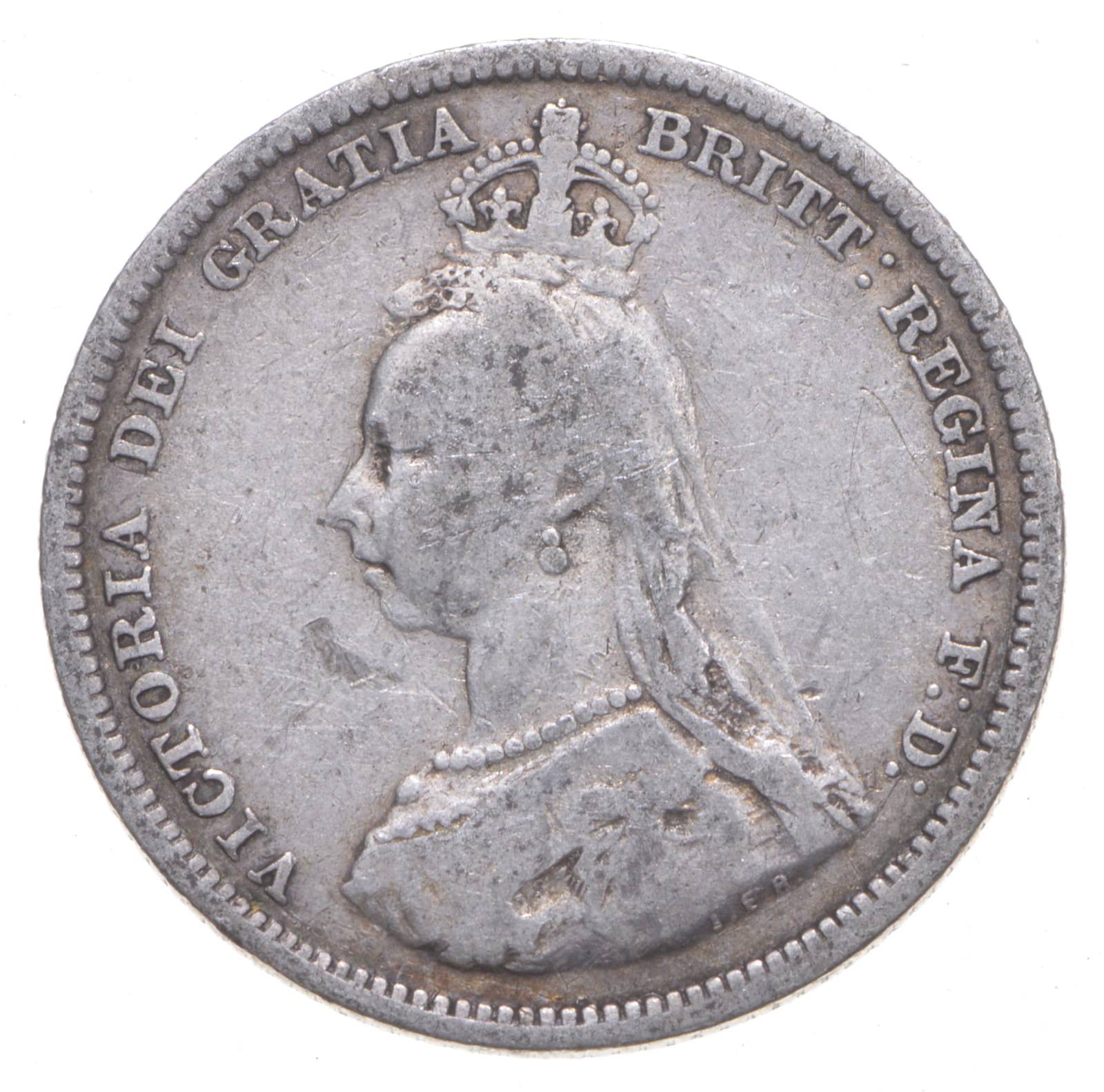 SILVER - Roughly the Size of a Quarter - 1888 Great Britain 1 Shilling ...
