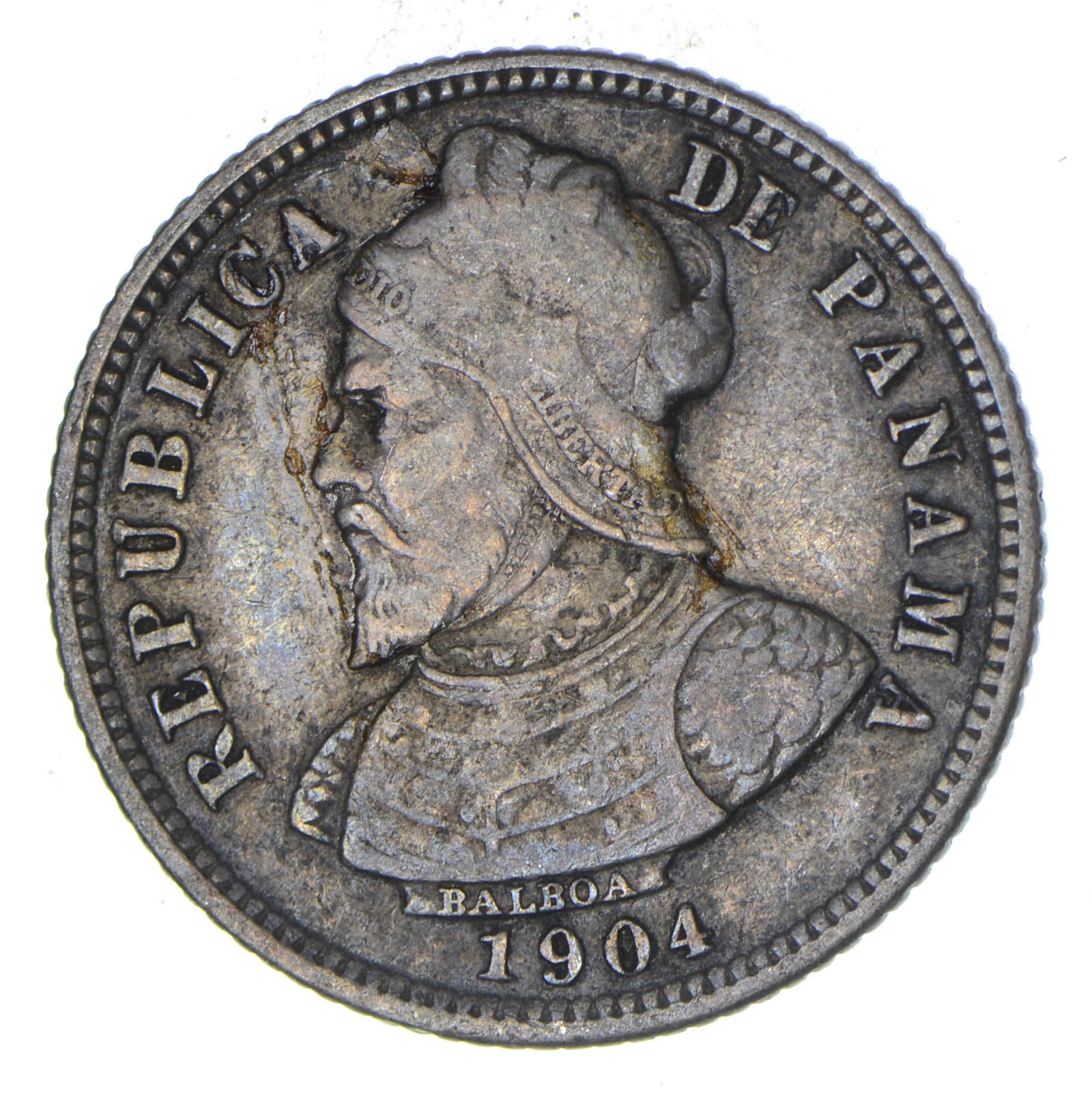SILVER - Roughly the Size of a Quarter 1904 Panama 10 Centesimos ...