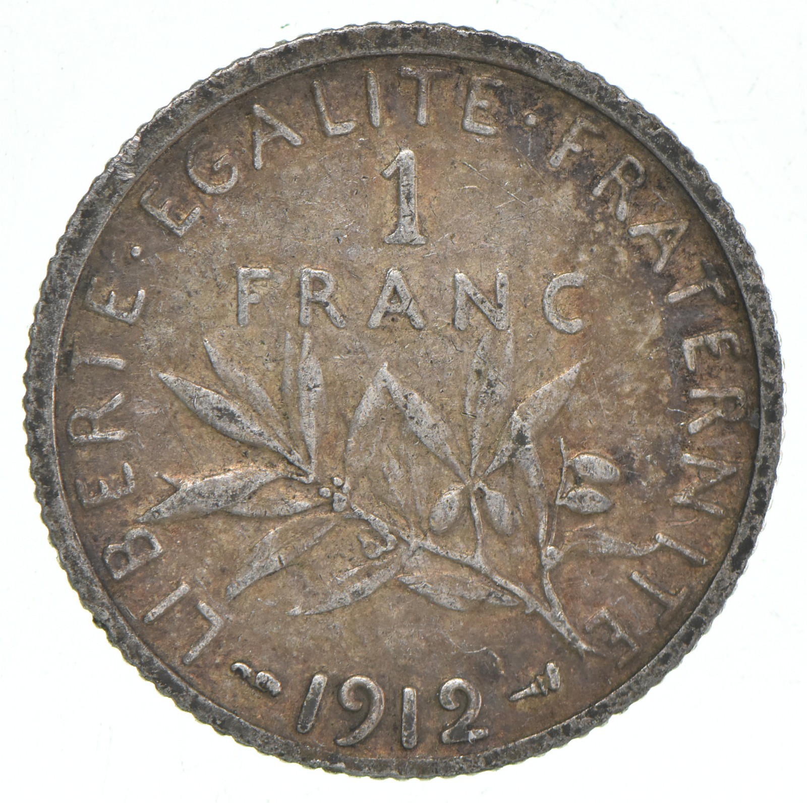 SILVER - Roughly the Size of a Quarter - 1912 France 1 Franc - World ...