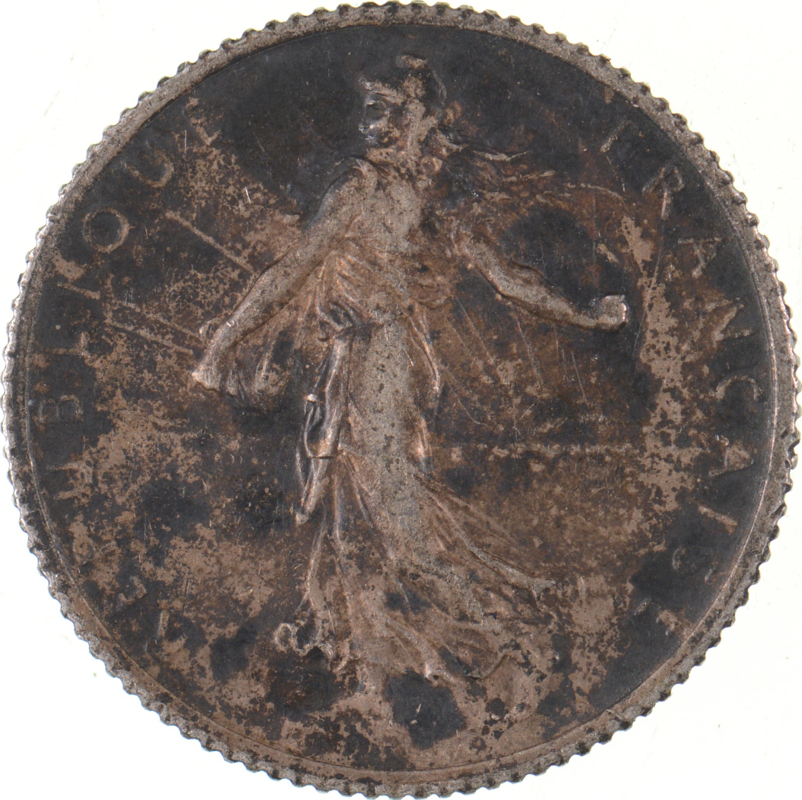 SILVER - Roughly the Size of a Quarter - 1915 France 1 Franc - World ...