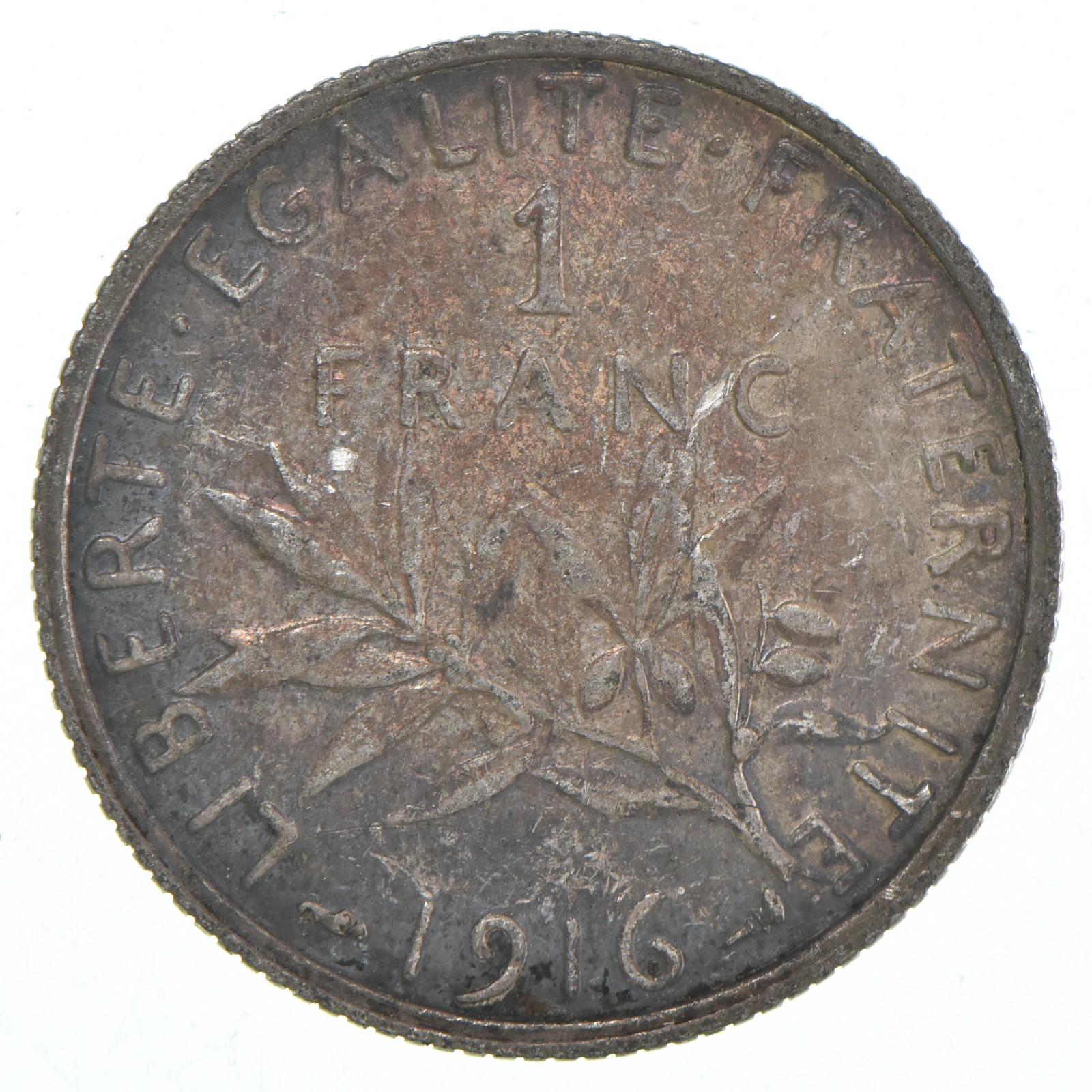 SILVER - Roughly the Size of a Quarter - 1916 France 1 Franc - World ...